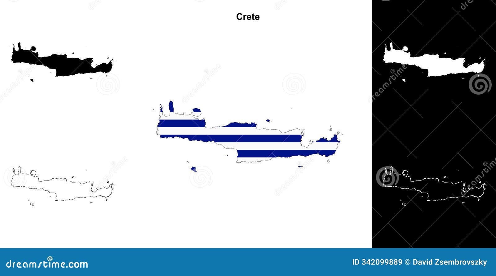 Crete outline map stock illustration. Illustration of regions - 342099889