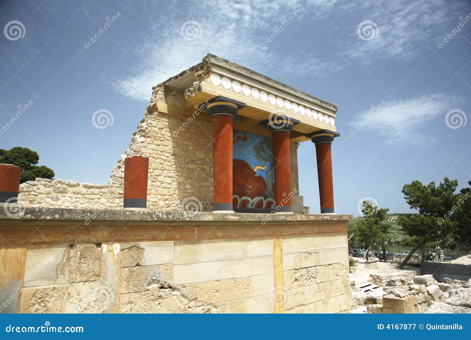 Crete knossos temple stock image. Image of stone, bull - 4167877