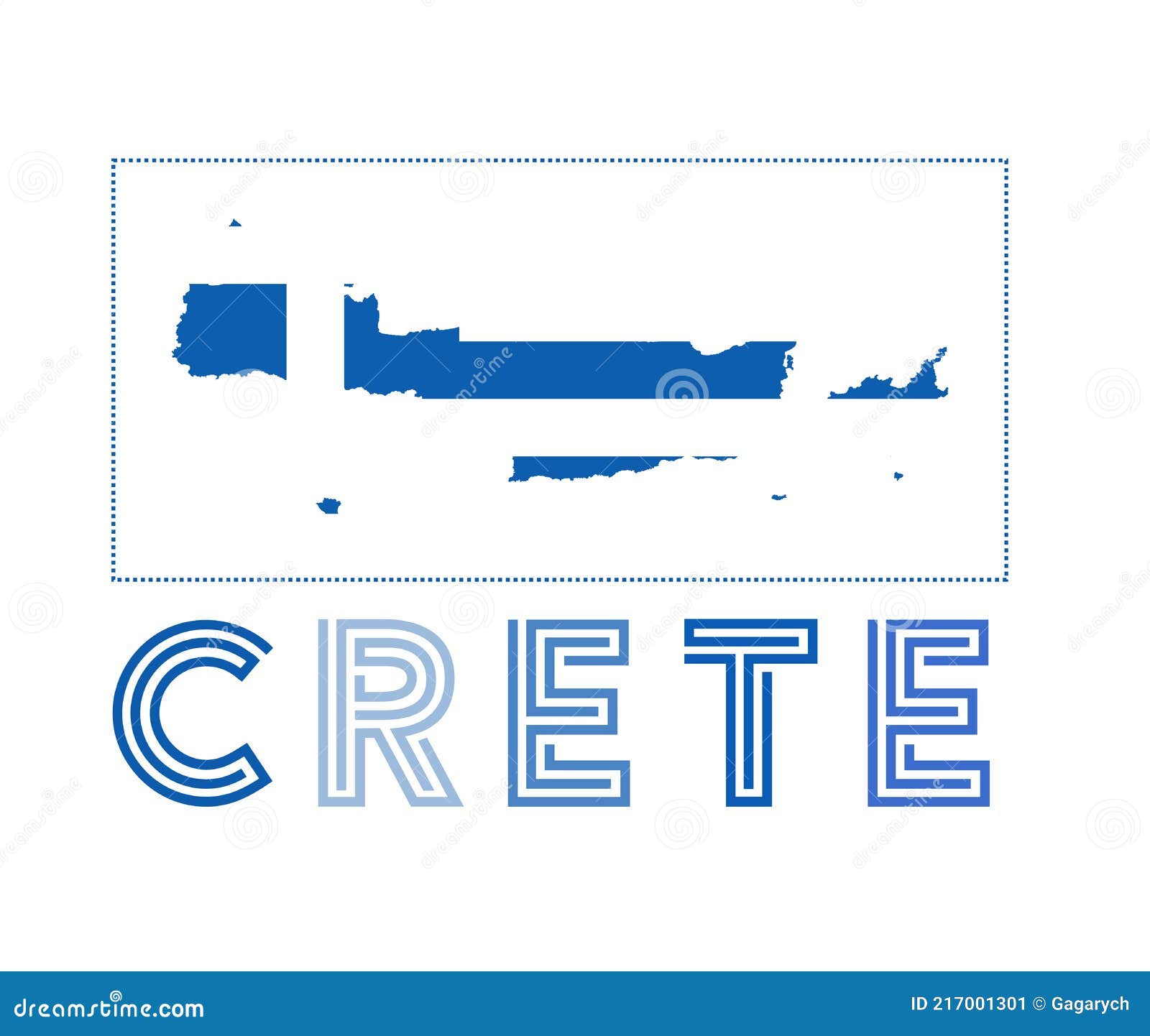 Crete Logo. Map of Crete with Island Name and. Stock Vector ...
