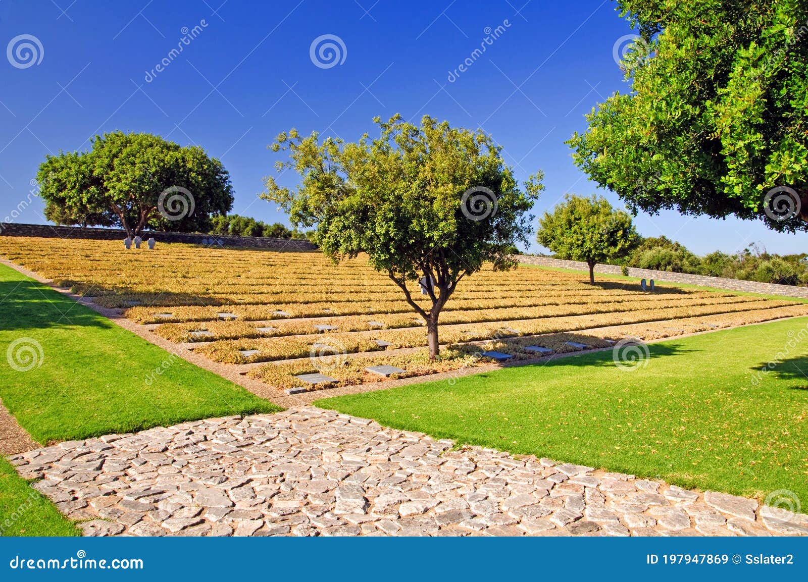 Crete - Maleme - German War Cemetery Stock Image - Image of europe ...
