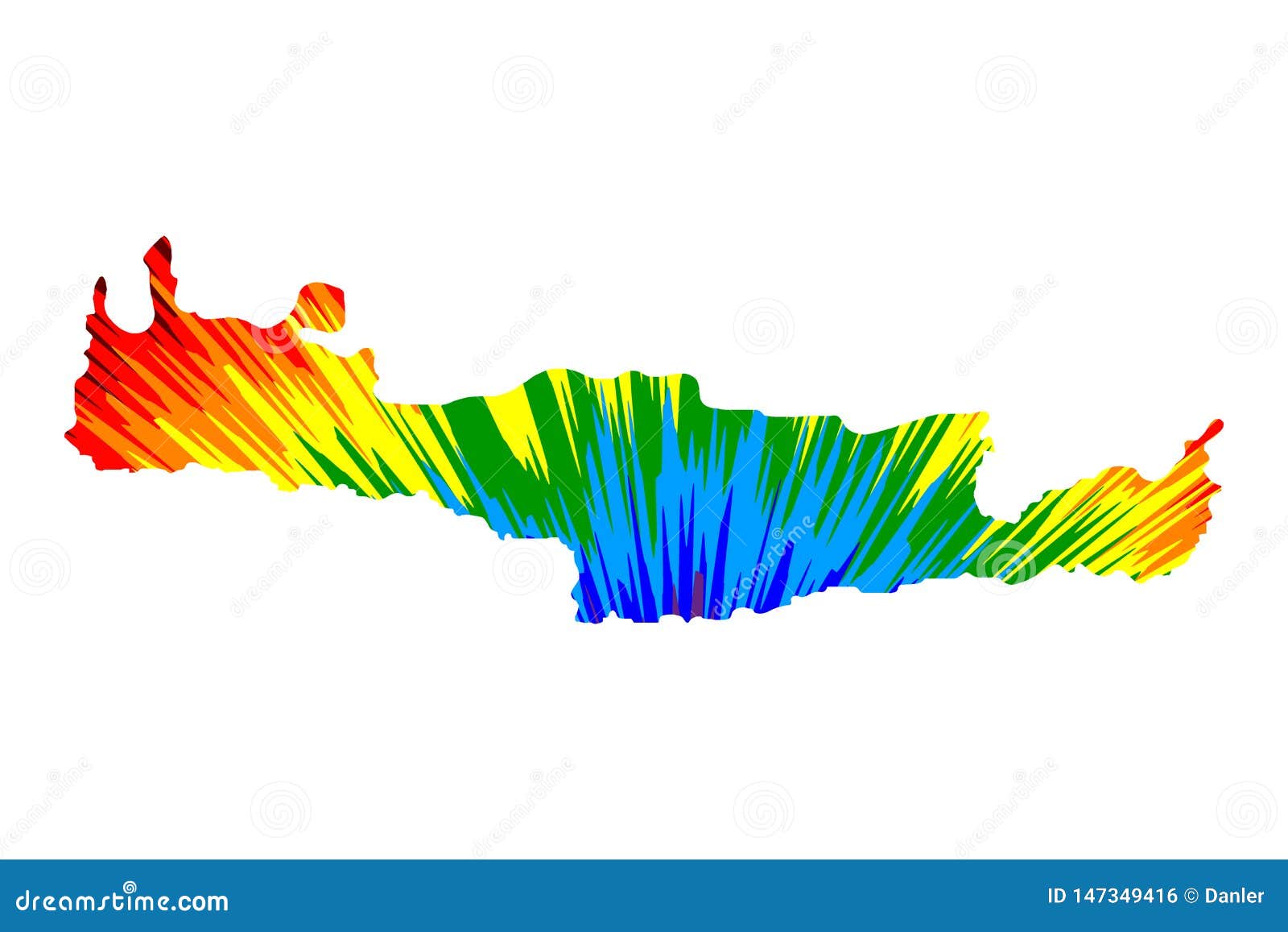 Crete Abstract Art Color Drawing. Crete Sketch Vector Illustration ...