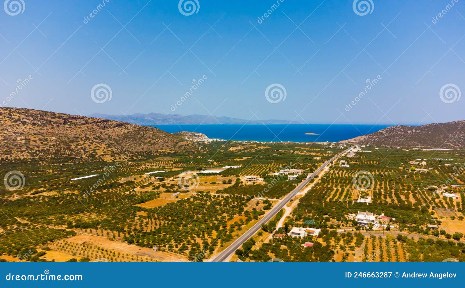 Crete Mountain Landscape, Top View. Stock Image - Image of island ...