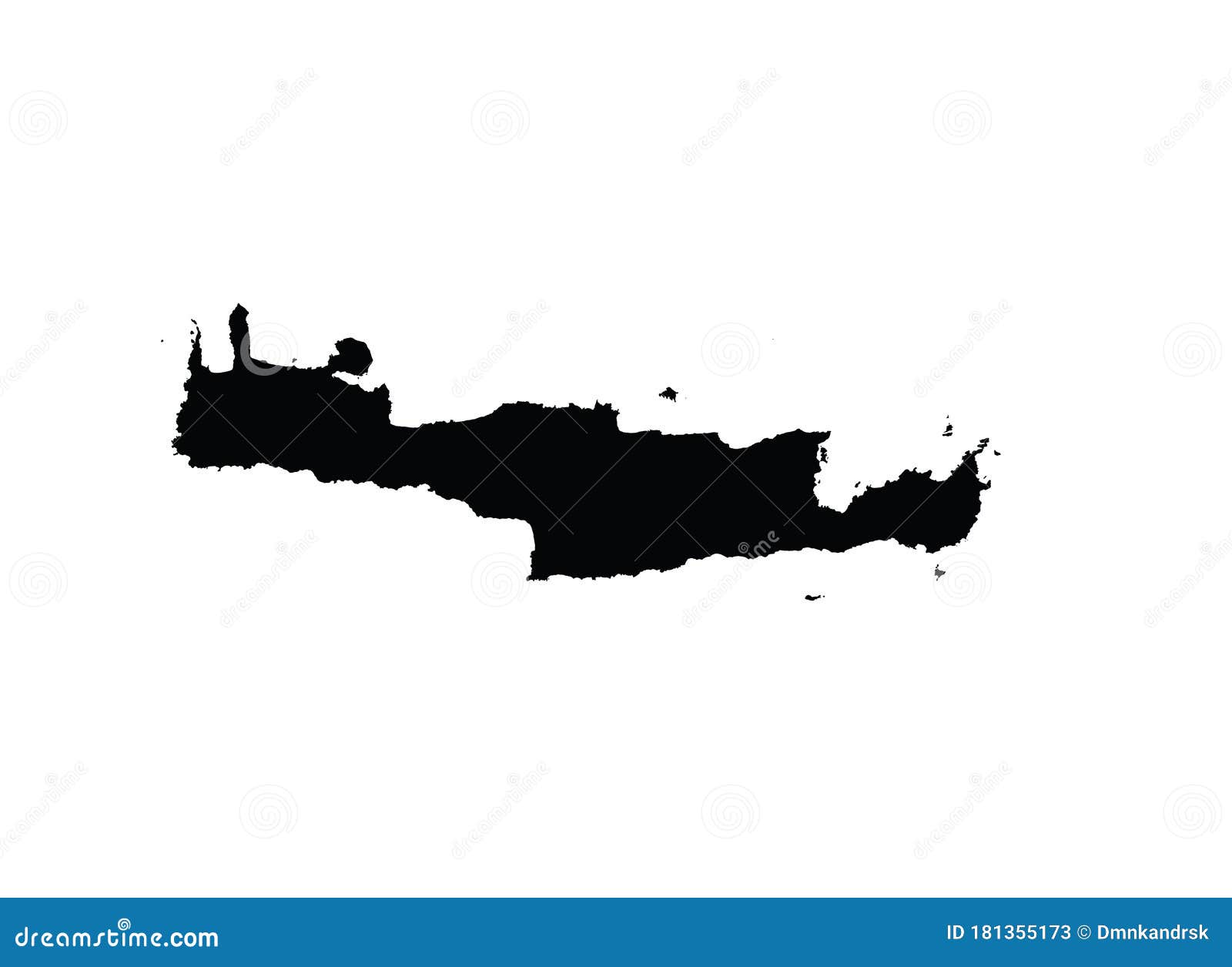 Crete Outline Map Country Shape Stock Vector - Illustration of country ...