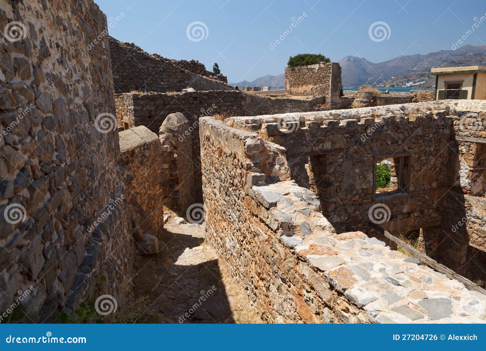 Crete Spinalonga Fortress Greece Stock Photo - Image of outdoors ...