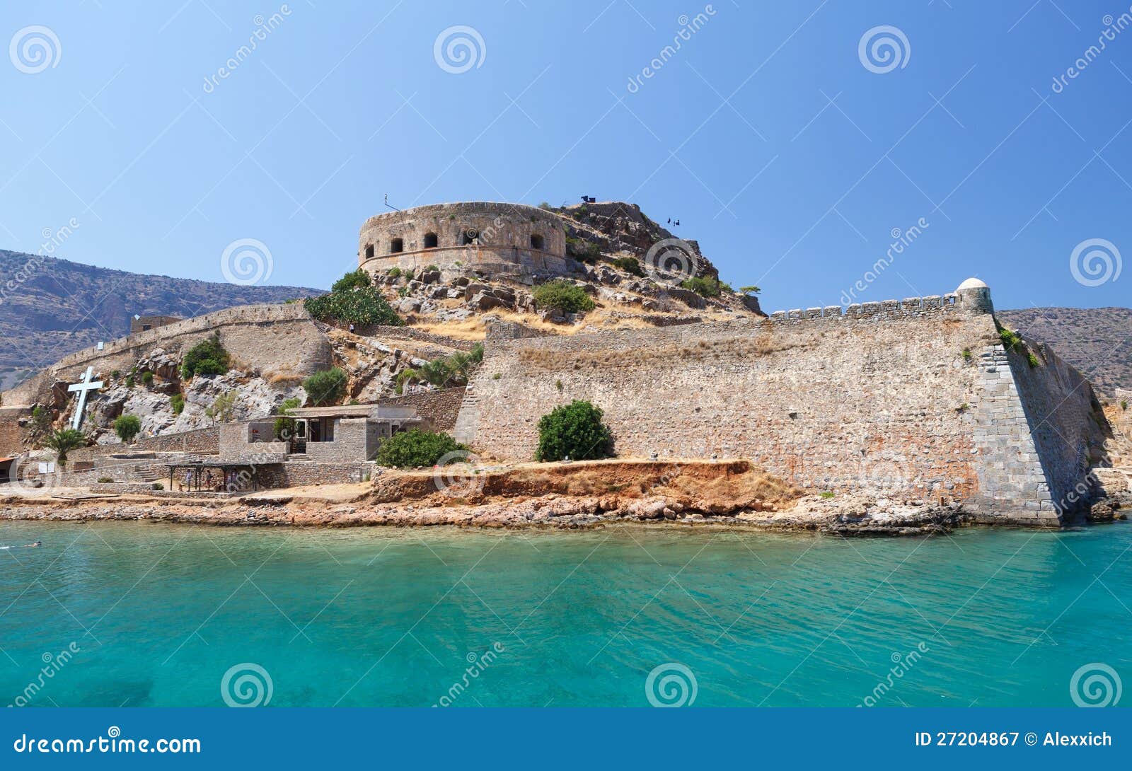 Crete Spinalonga Fortress Greece Stock Image - Image of rotting, brick ...