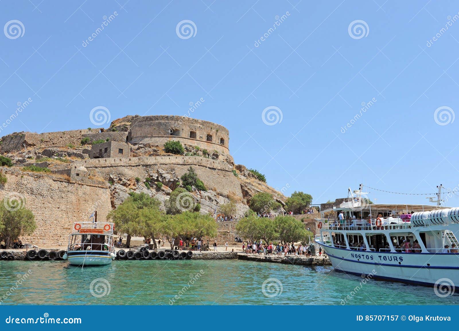Crete Spinalonga Fortress Greece Editorial Photography - Image of rock ...