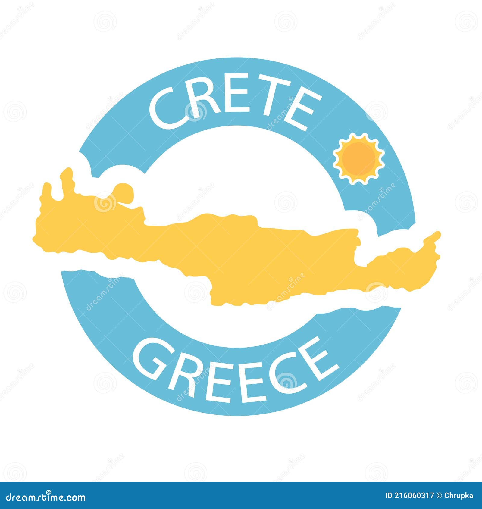 Crete stamp with map icon stock vector. Illustration of crete - 216060317