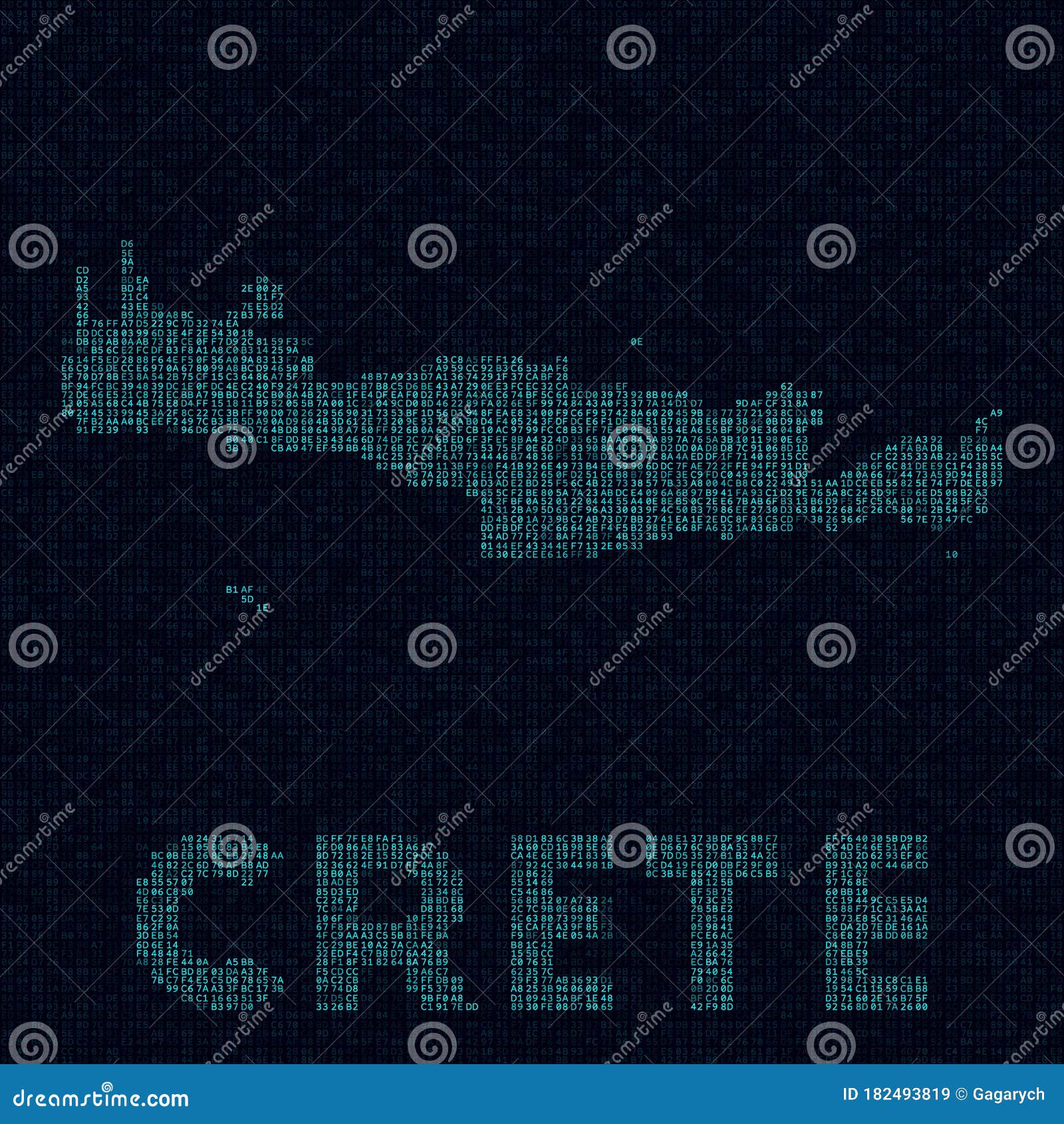 Crete tech map. stock vector. Illustration of hexademical - 182493819