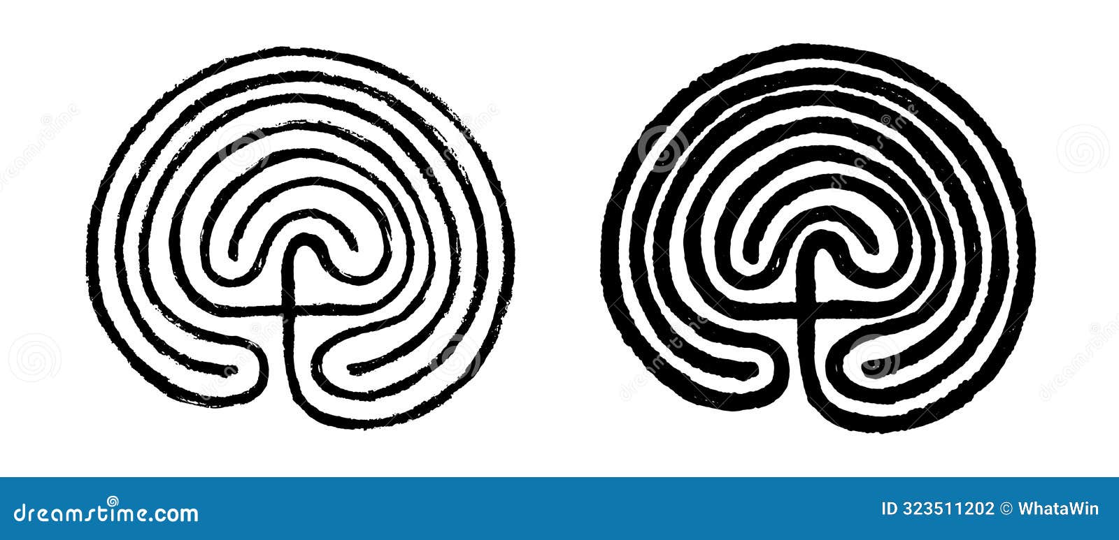 Crete Traditional Symbol. Cretan Labyrinth Line Art Vector Stock Vector ...