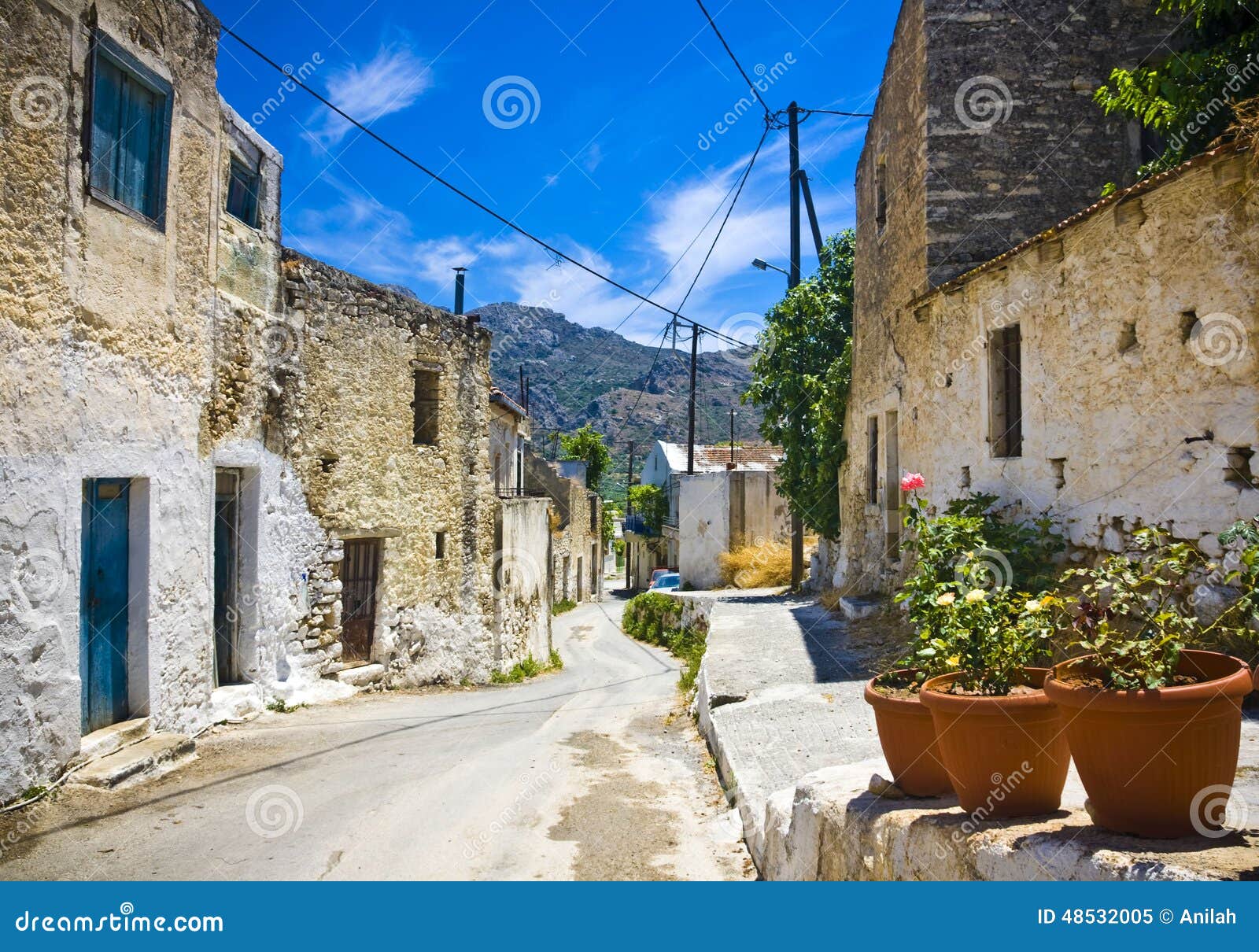 Crete stock image. Image of stone, chair, tourism, door - 48532005