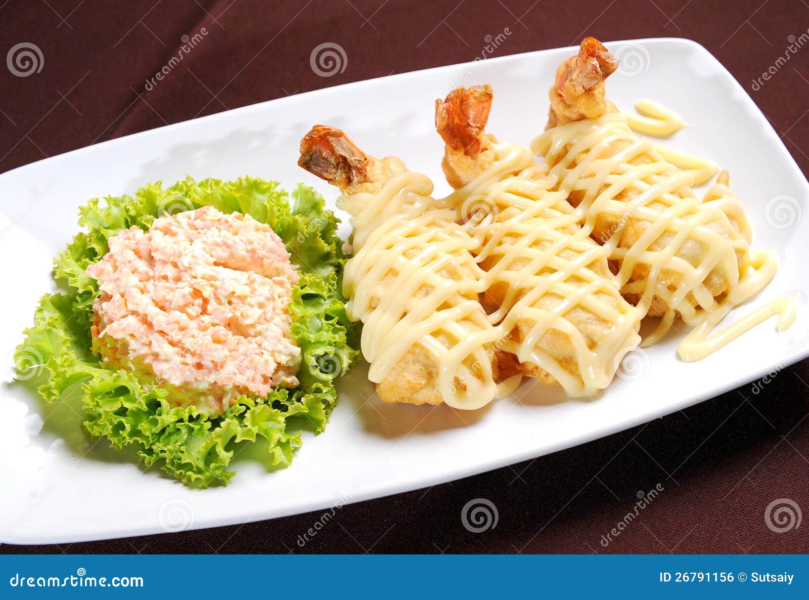 Crevette frite photo stock. Image du fermer, cuit, manger - 26791156