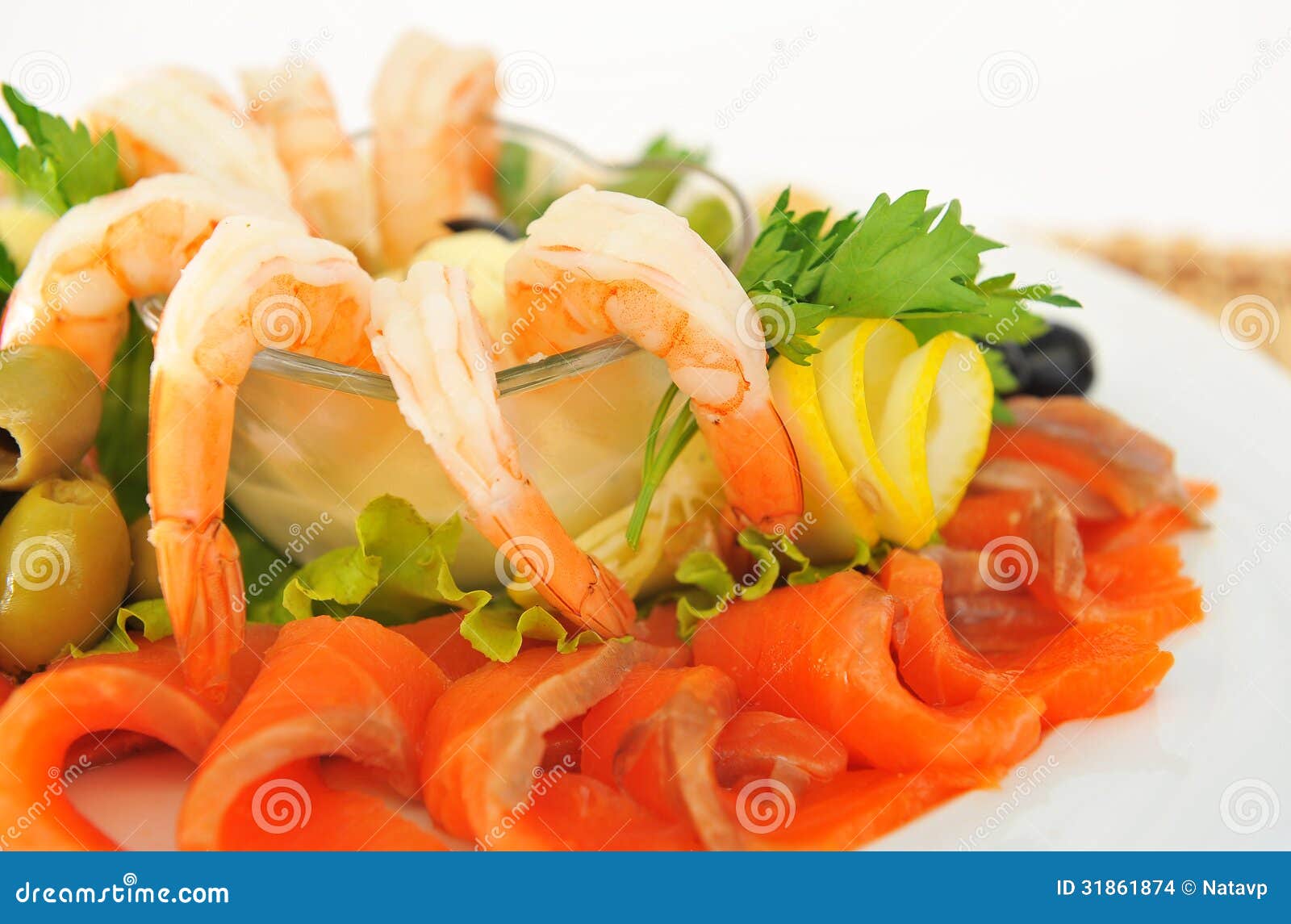 Crevette, Poisson Rouge, Gentil Servi. Photo stock - Image du mangez ...