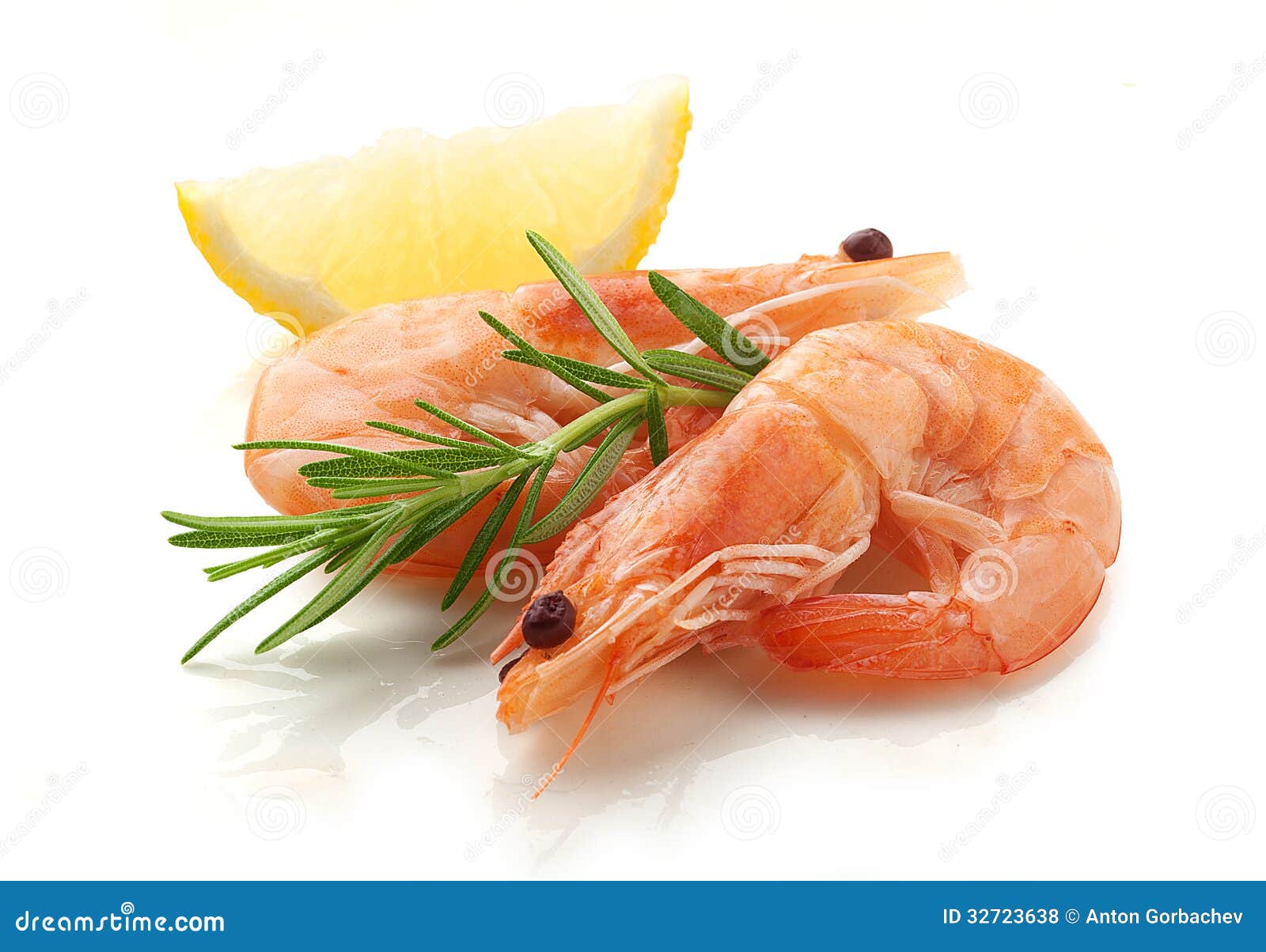 Crevettes photo stock. Image du crevettes, rouge, citron - 32723638