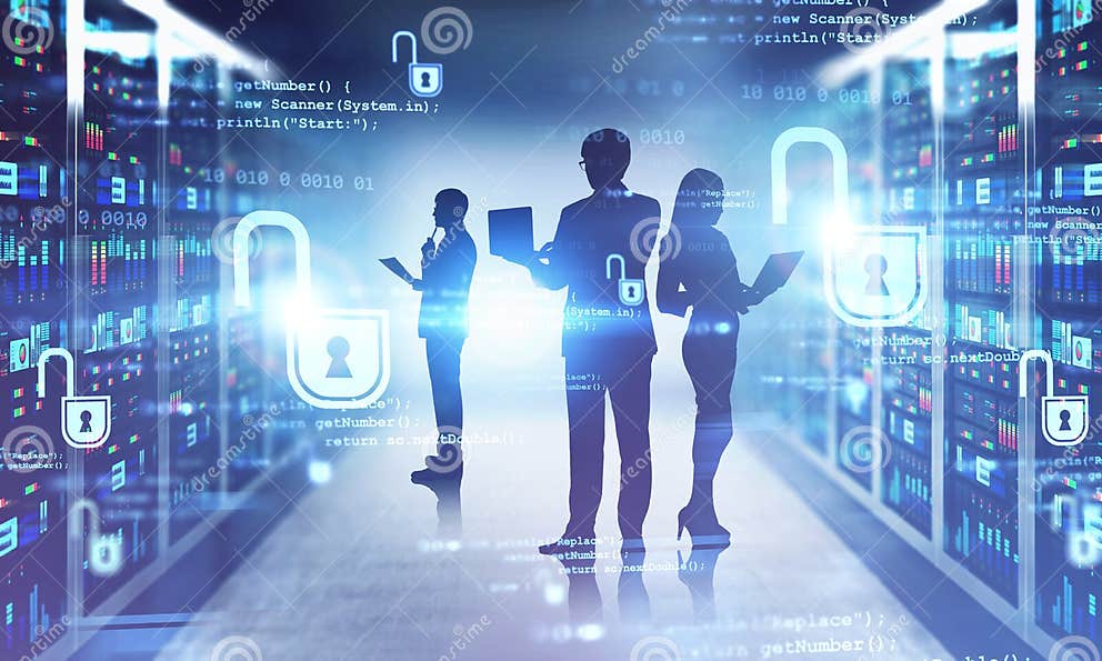 It Crew in Data Center, Cyber Security Stock Photo - Image of people ...