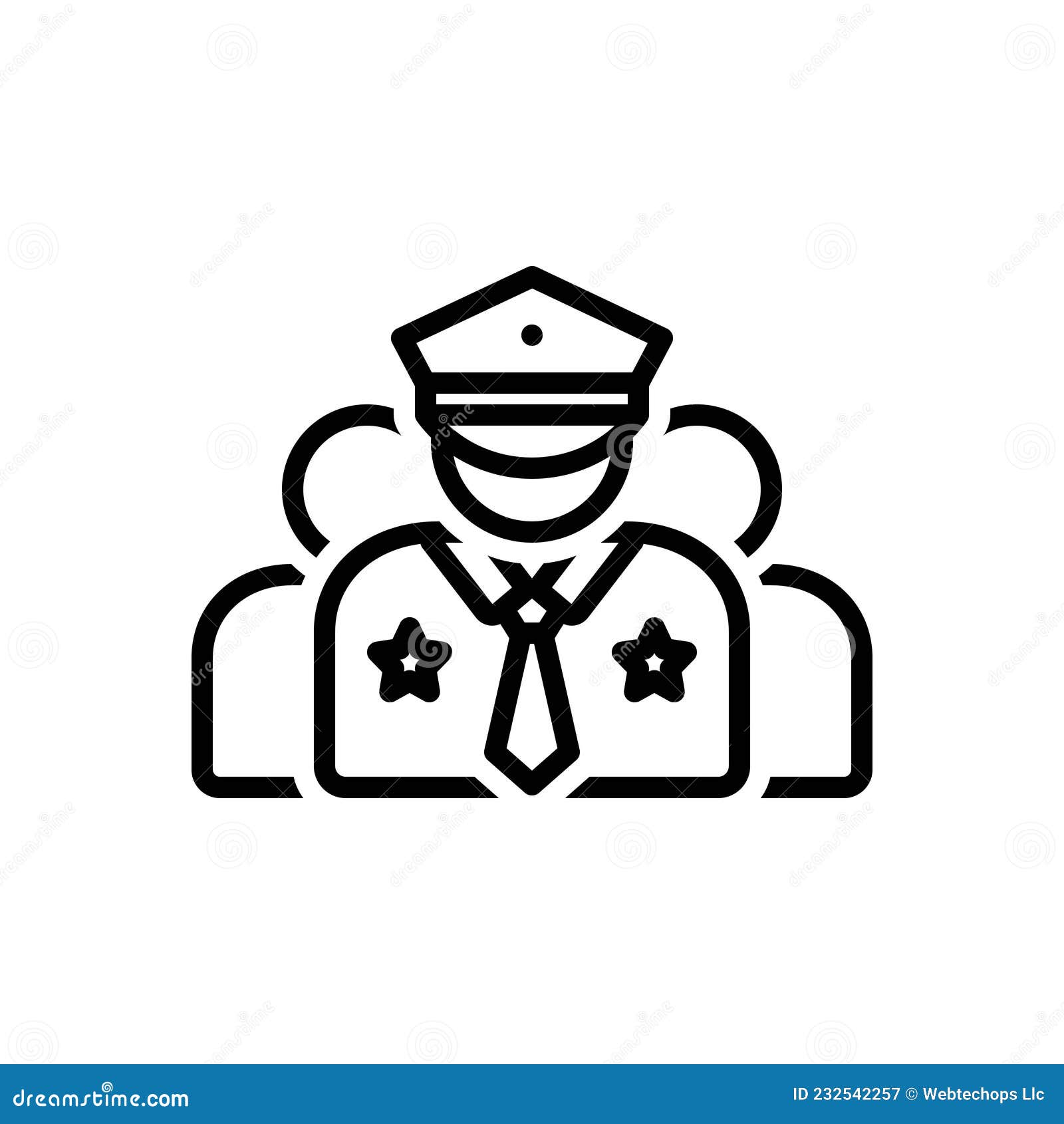 Black Line Icon for Crew, Corps and Man Stock Vector - Illustration of ...