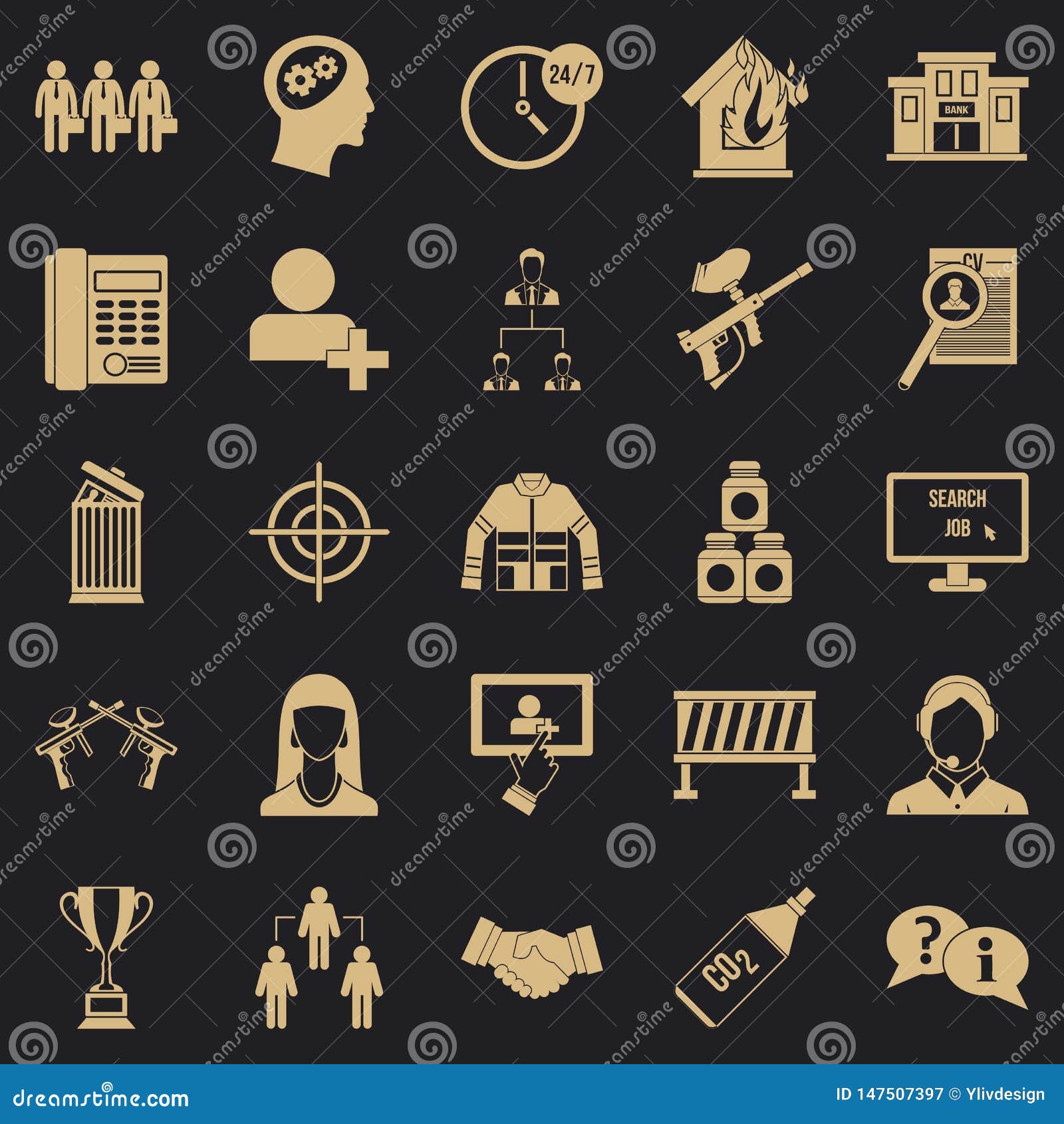 Crew Icons Set, Simple Style Stock Vector - Illustration of finance ...
