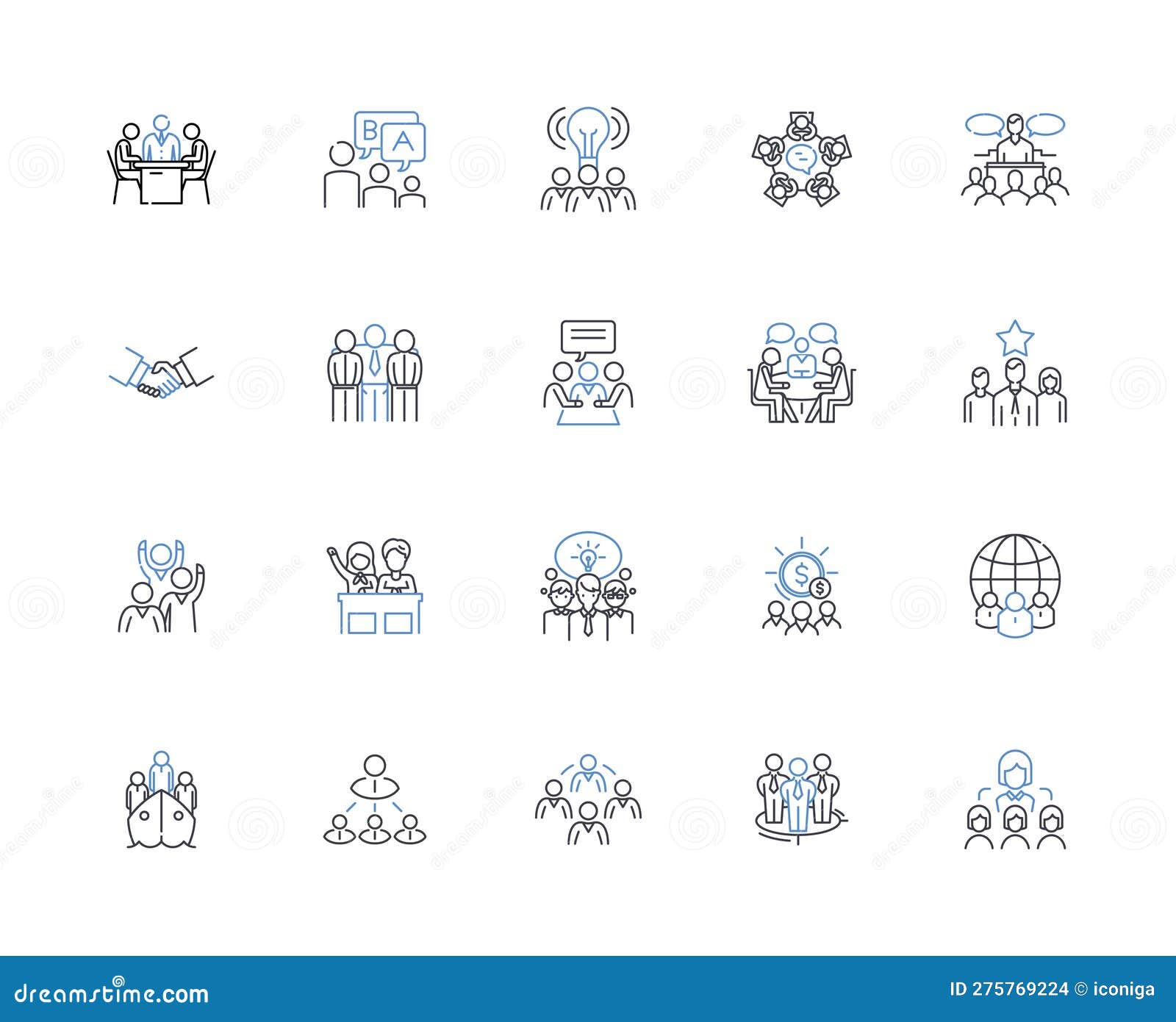 Crew Line Icons Collection. Teamwork, Collaboration, Unity, Bond ...