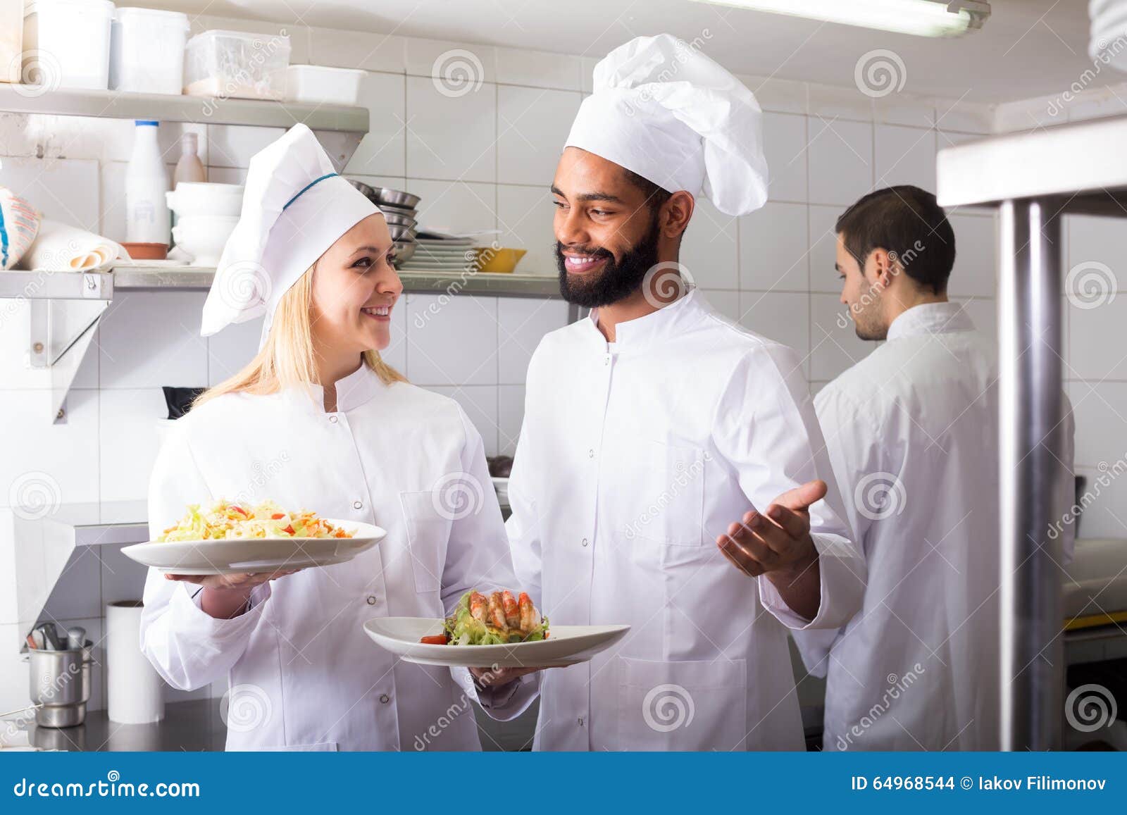Crew of Professional Cooks Working at Restaurant Stock Photo - Image of ...