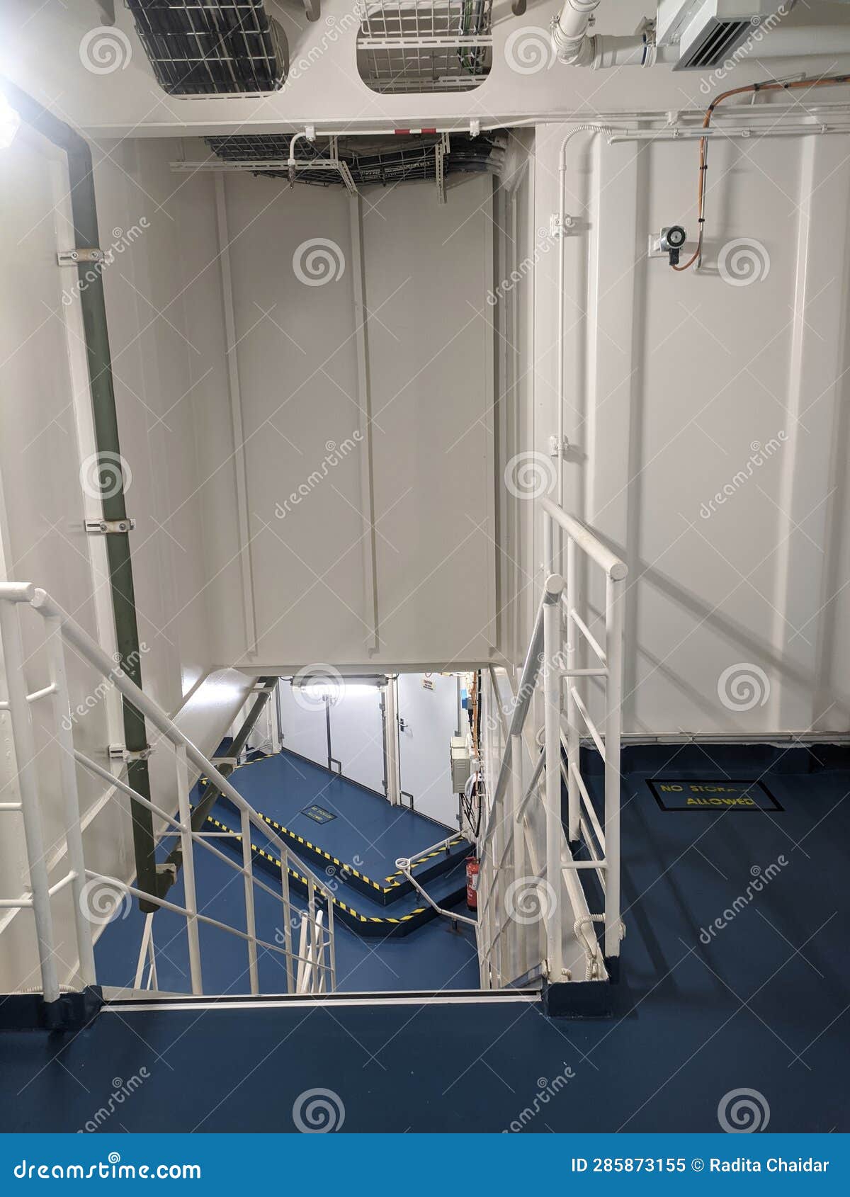 Crew Staircase in the Carnival Cruseline Stock Image - Image of mast ...