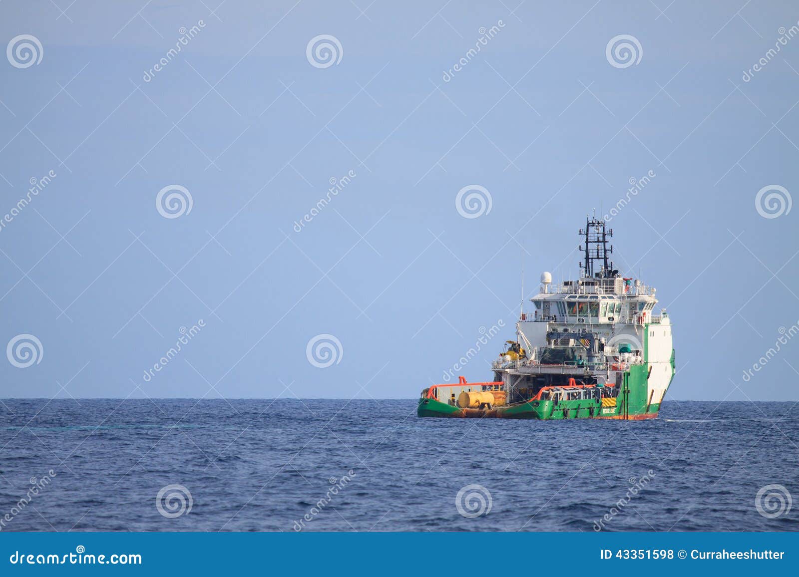 Crew and Supply Vessel Offshore or Supply Boat. Stock Photo - Image of ...