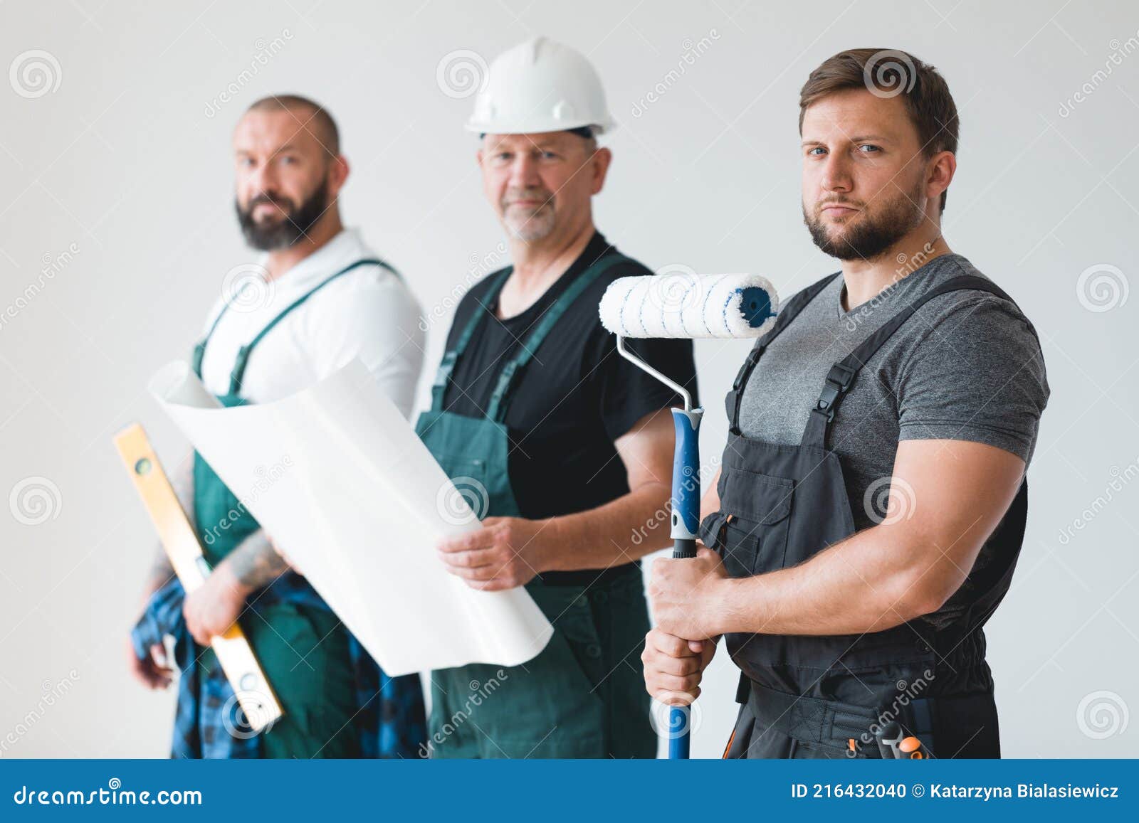 Three Professional Builder with Painting Roll and Renovation Plans ...