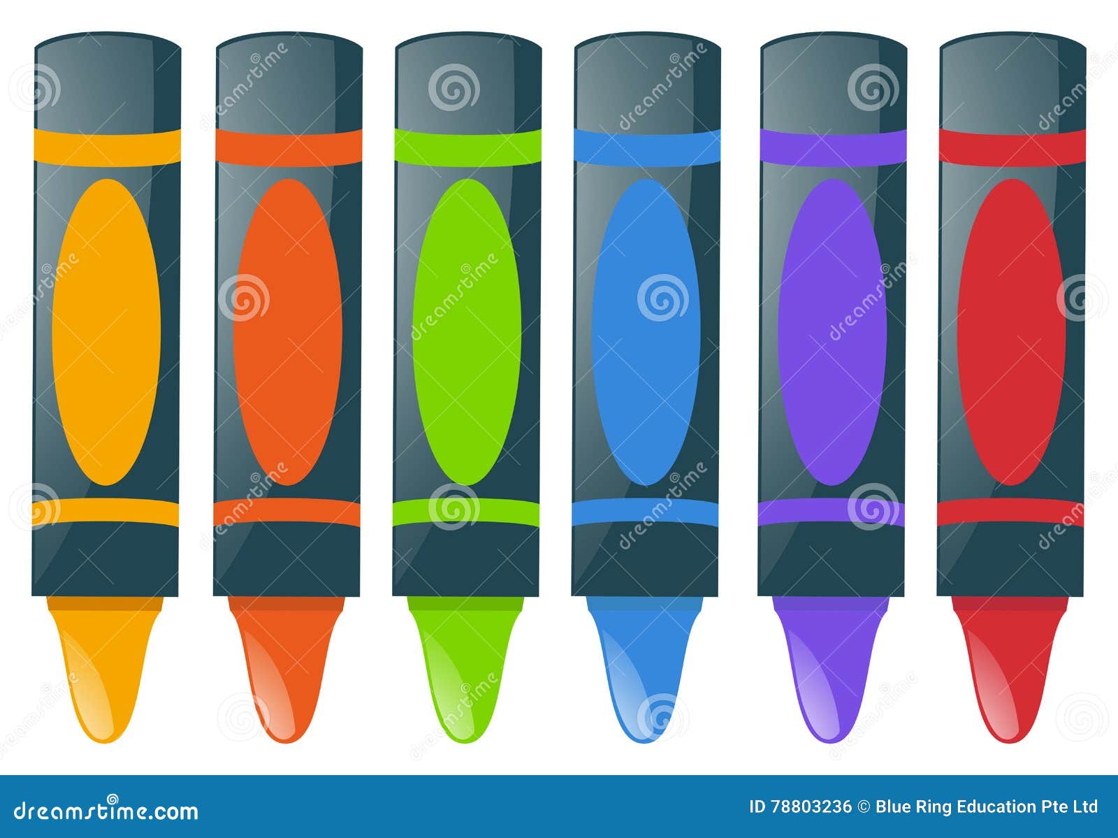 Creyones en muchos colores ilustración del vector. Ilustración de ...