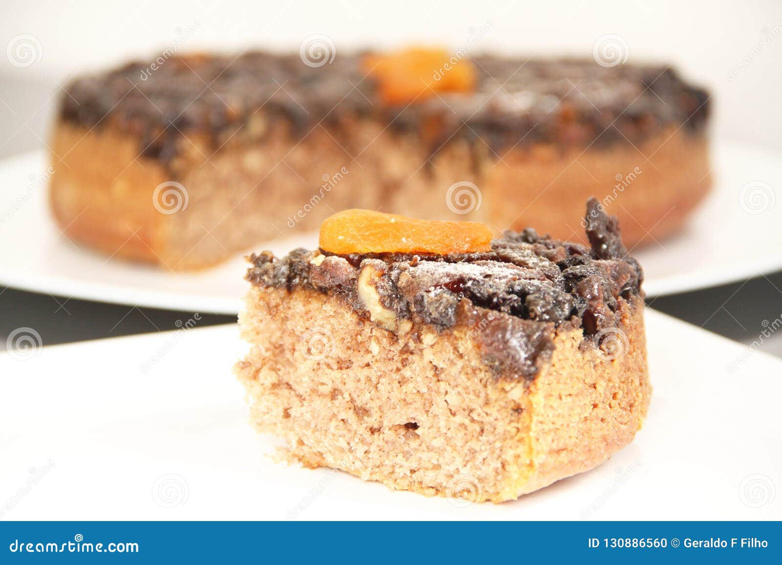 Grain Cake Isolated White Background Delicious Fruit Recipe Sao Paulo ...