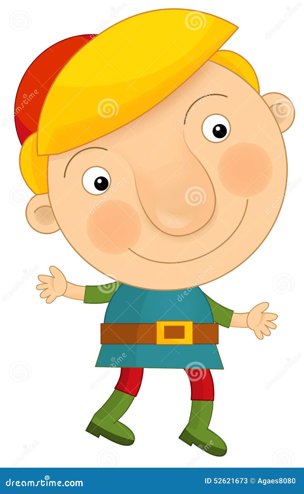 Criado Medieval Joven De La Historieta Stock de ilustración ...