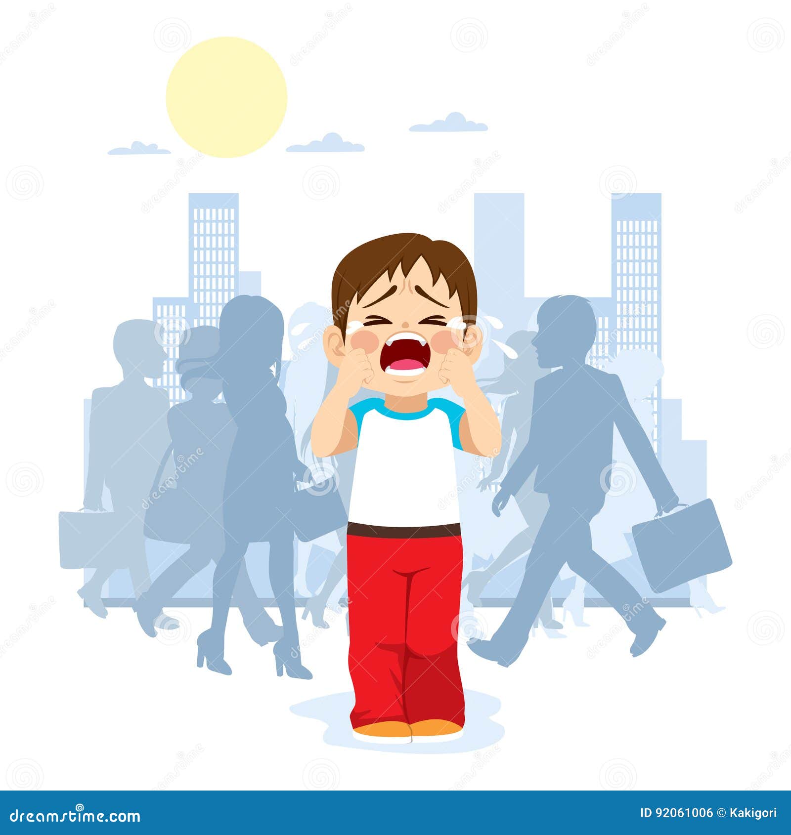 Criança perdida ilustração do vetor. Ilustração de separado - 92061006