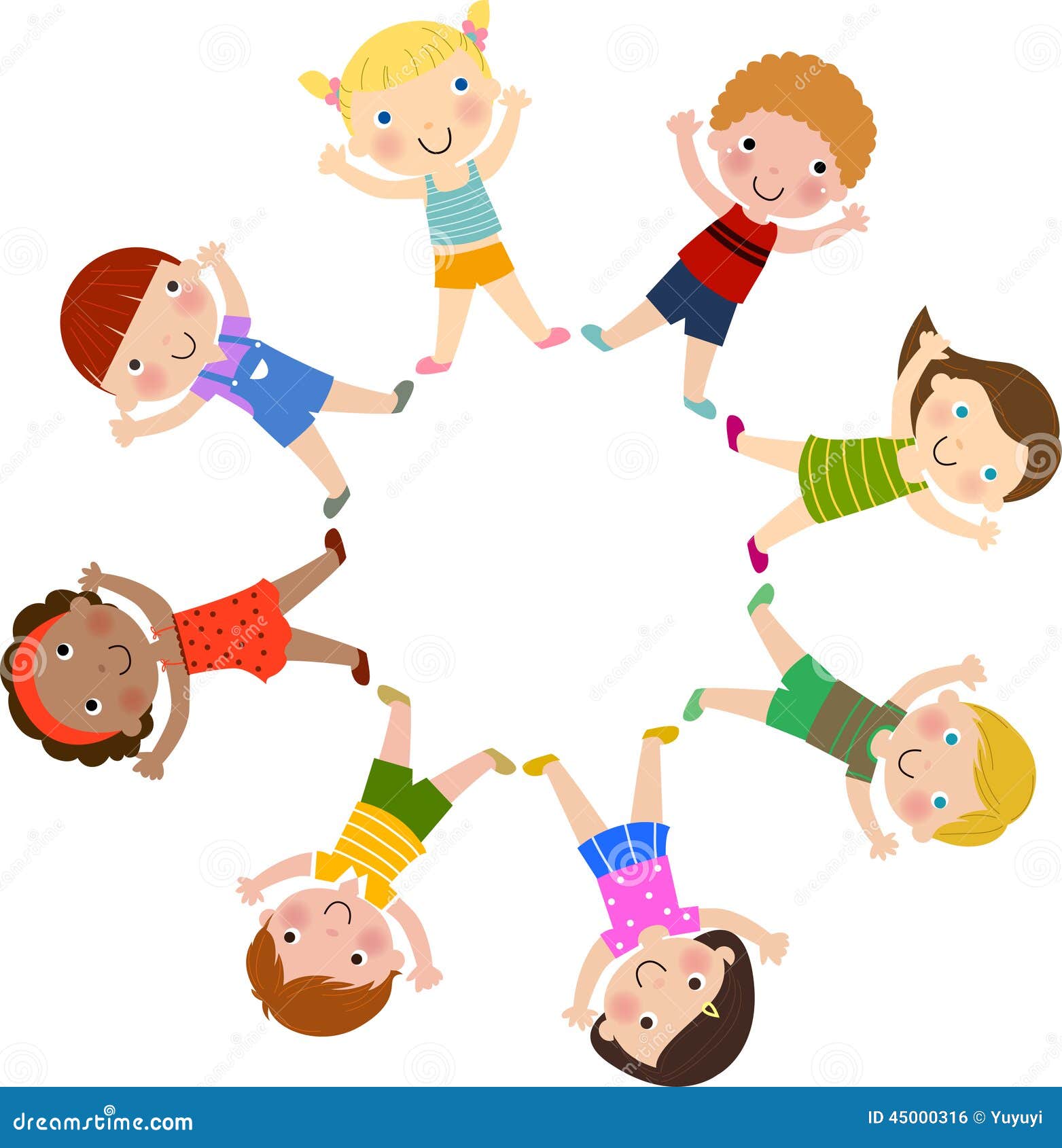 Crianças ao redor ilustração do vetor. Ilustração de feliz - 45000316
