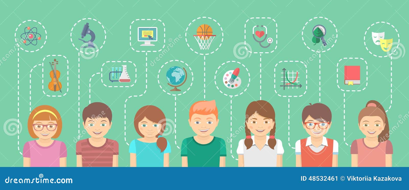 Crianças Com Interesses Diferentes Ilustração do Vetor - Ilustração de ...