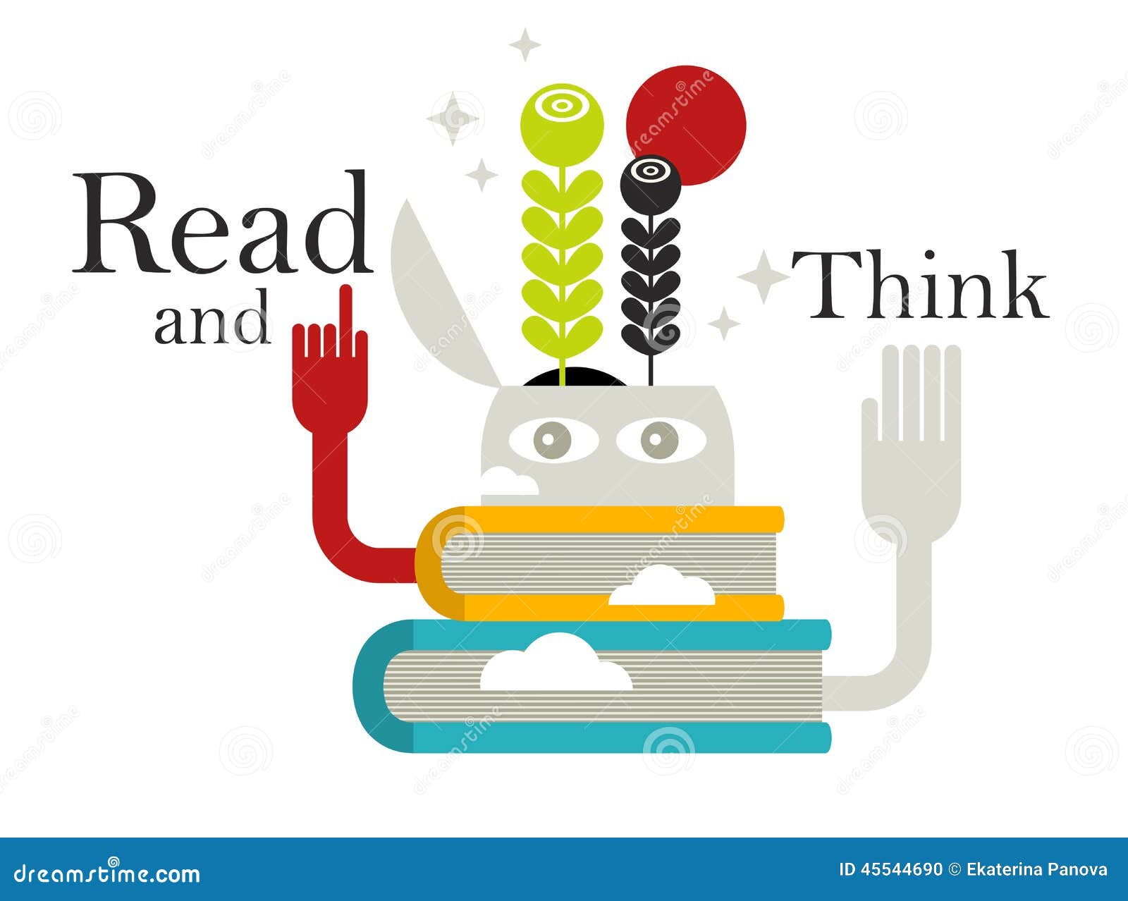 Criatura Extraña Con Los Libros Abstractos Ilustración del Vector ...