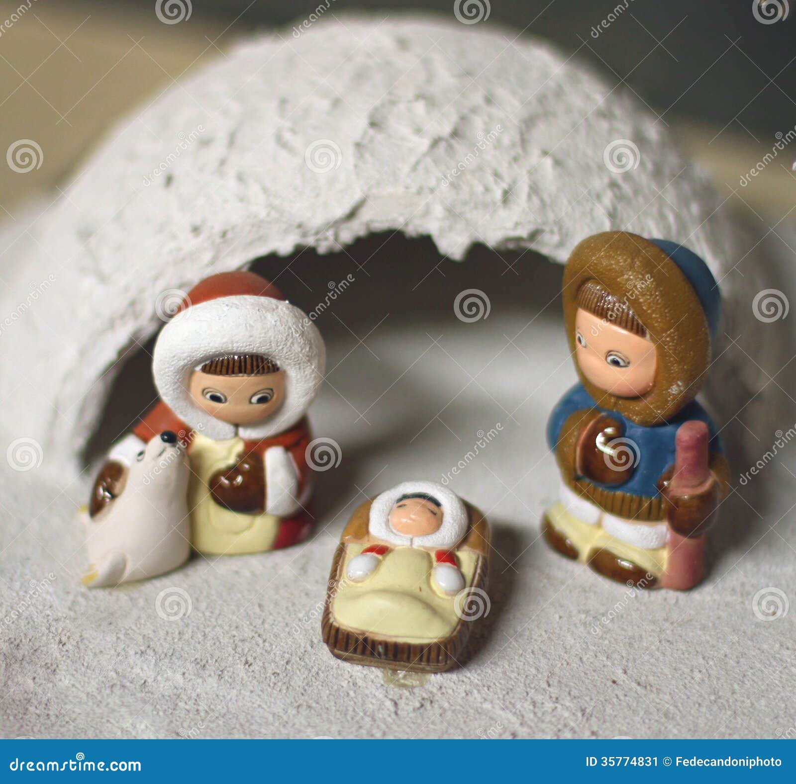 Crib in Eskimo of North Pole Version 2 Stock Image - Image of holy ...