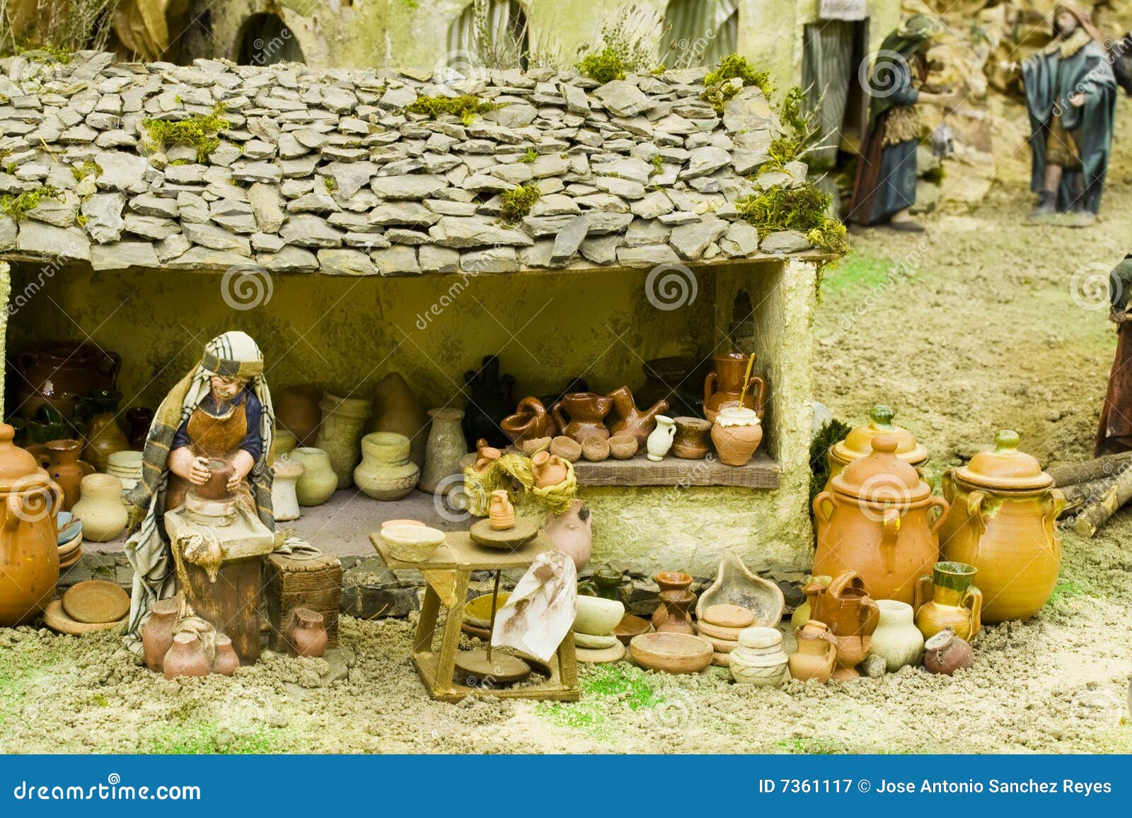 Crib Scene For Christmas With Several Different Figures Royalty-Free ...