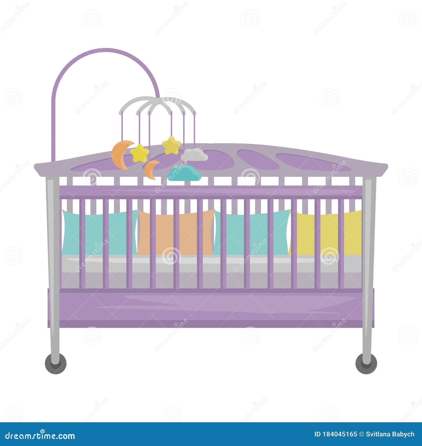 Crib Vector Icon.Cartoon Vector Icon Isolated on White Background Crib ...