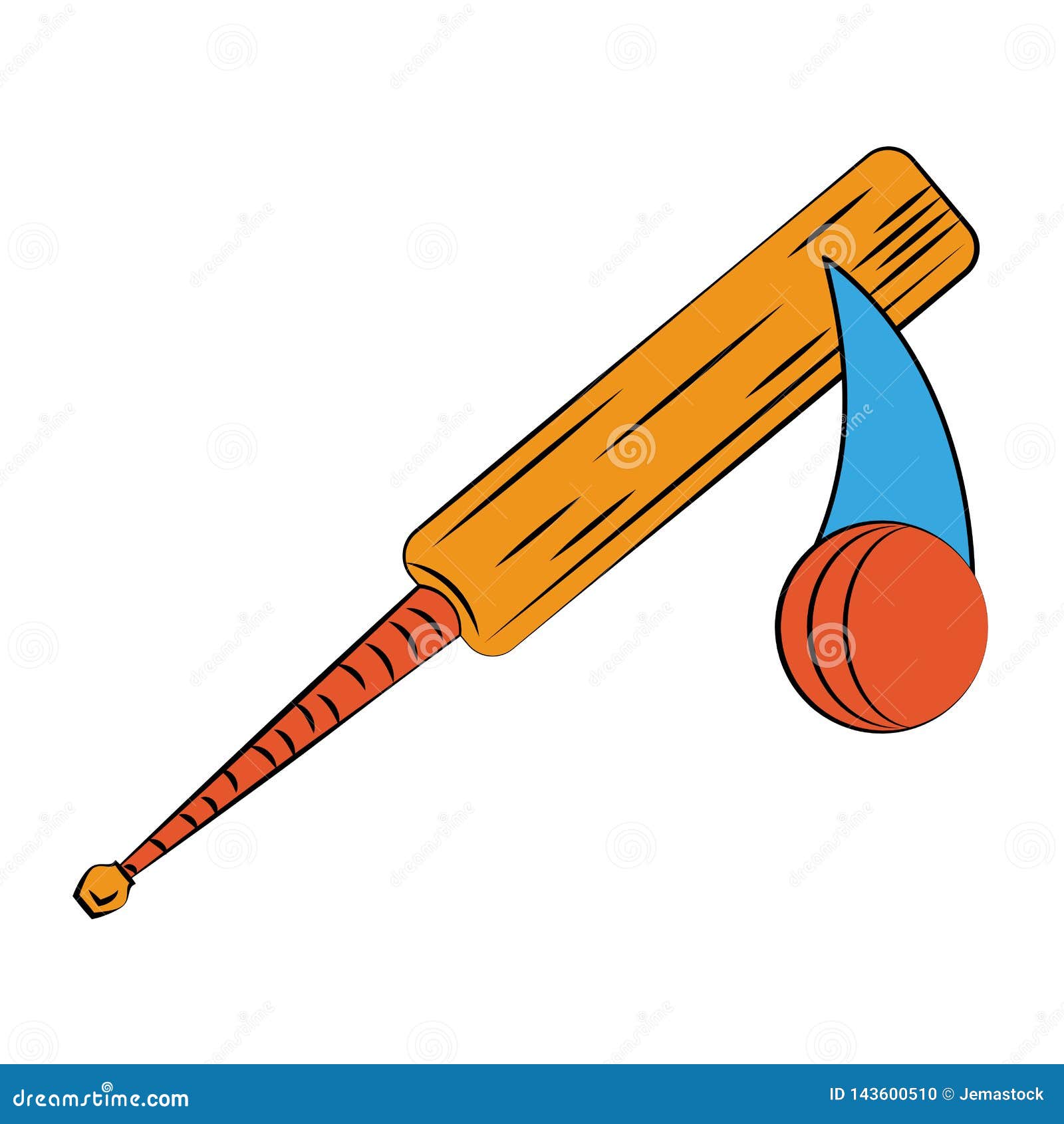 Crickect racket and ball stock vector. Illustration of motion - 143600510