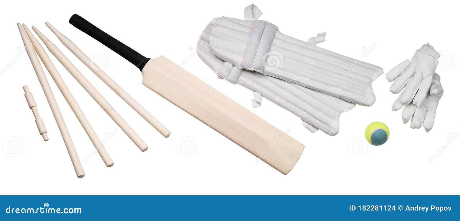 Cricket Accessories and Tools on White Surface Stock Photo - Image of ...