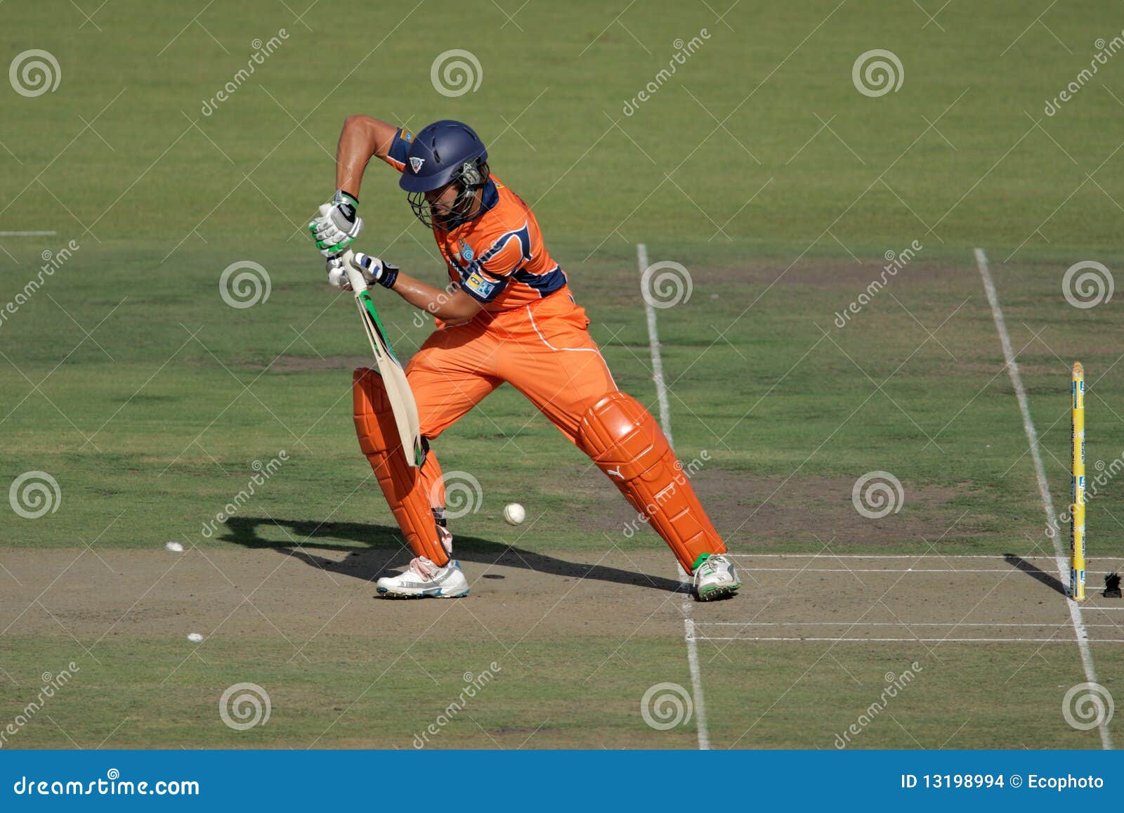 Cricket action editorial stock image. Image of outdoors - 13198994