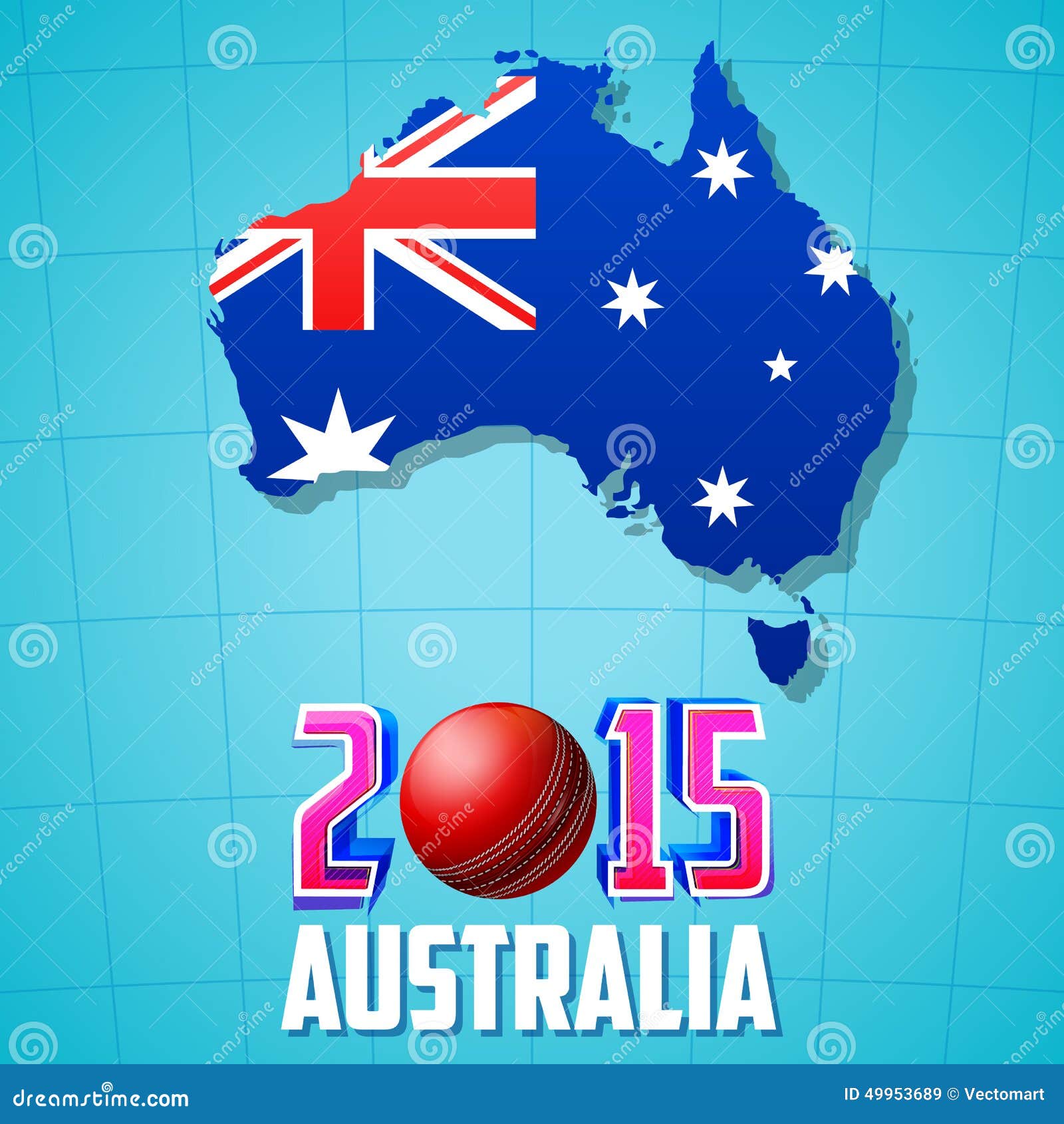 2015 Cricket with Australia Map and Flag Editorial Stock Image ...