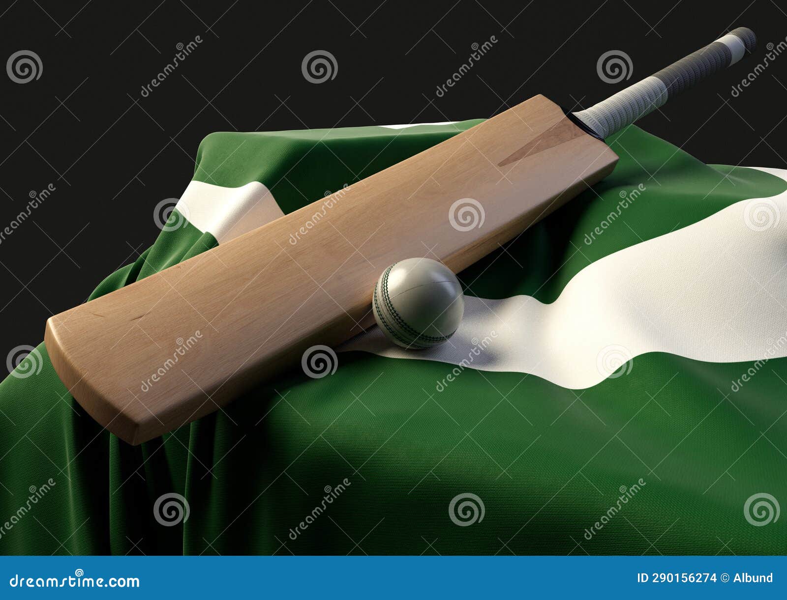 Cricket Ball Bat and Pakistan Flag Stock Illustration - Illustration of ...