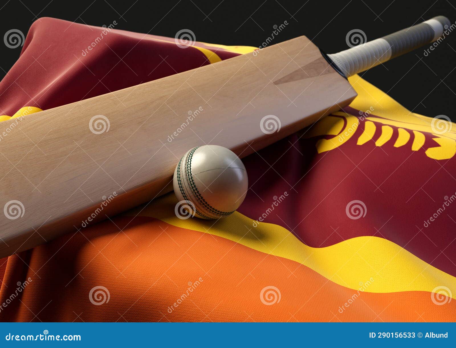 Cricket Ball Bat and Sri Lanka Flag Stock Illustration - Illustration ...