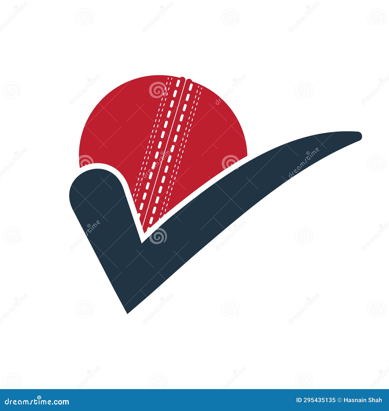 Cricket Ball Check Vector Logo Design Stock Illustration - Illustration ...