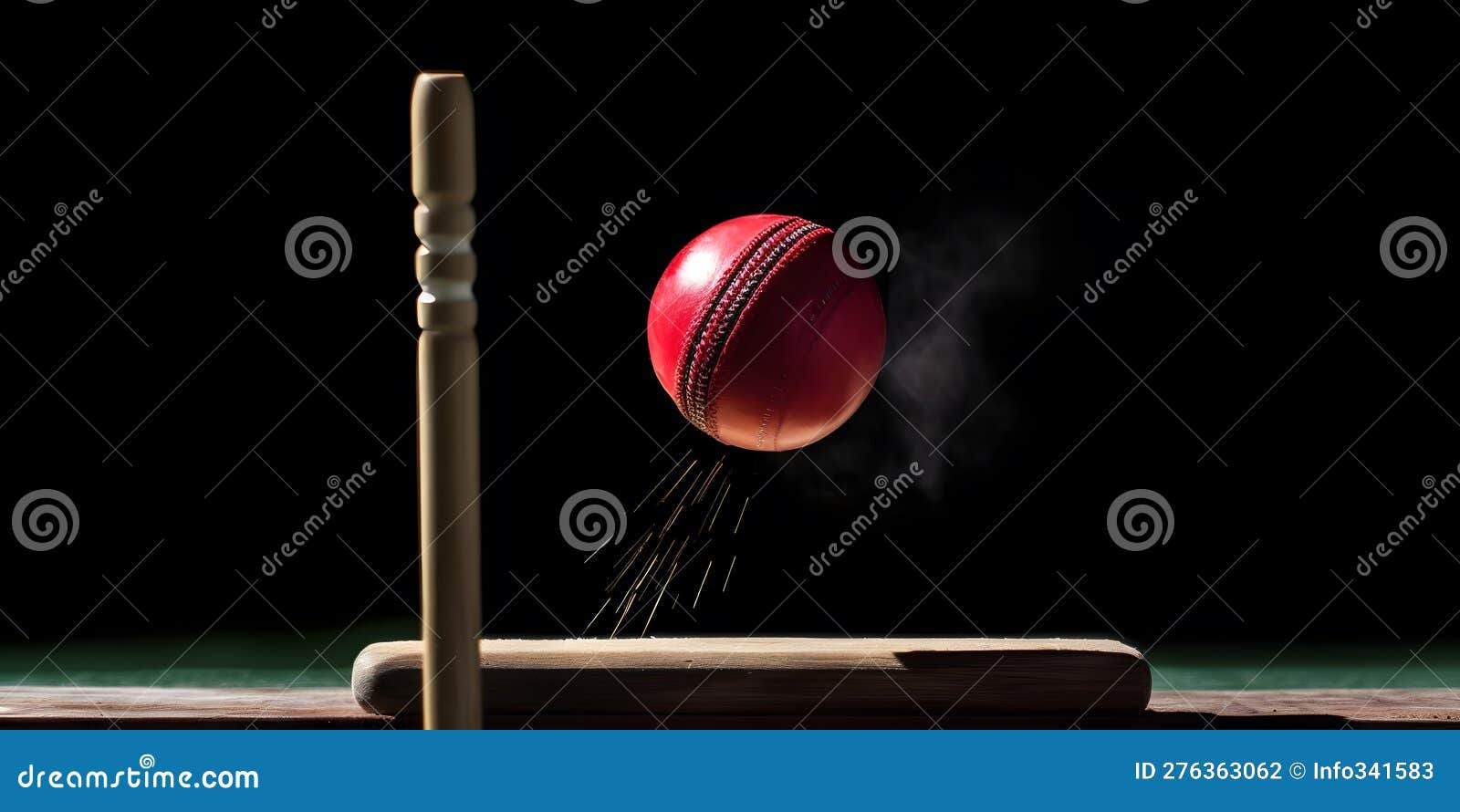 A Cricket Ball Hitting the Wicket and Knocking Off a Bail One Created ...