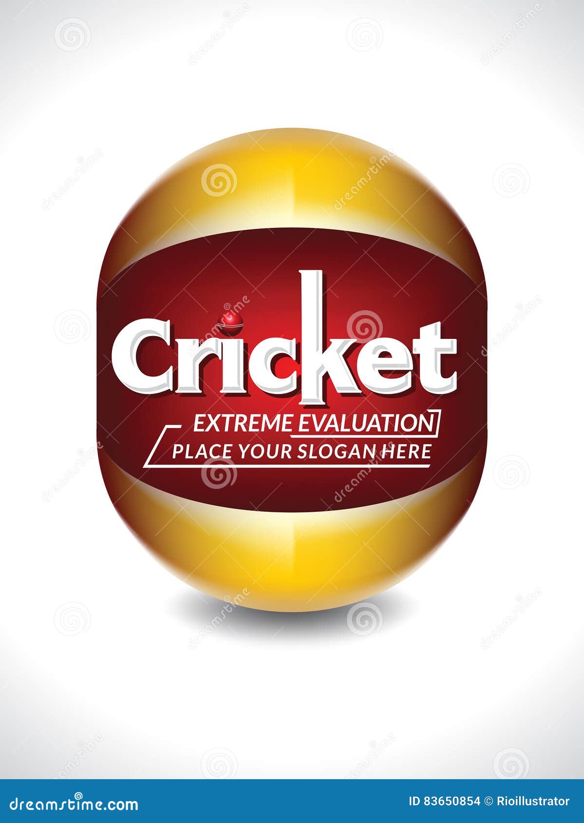Cricket Banner & Text Design Template with Ball Stock Vector ...