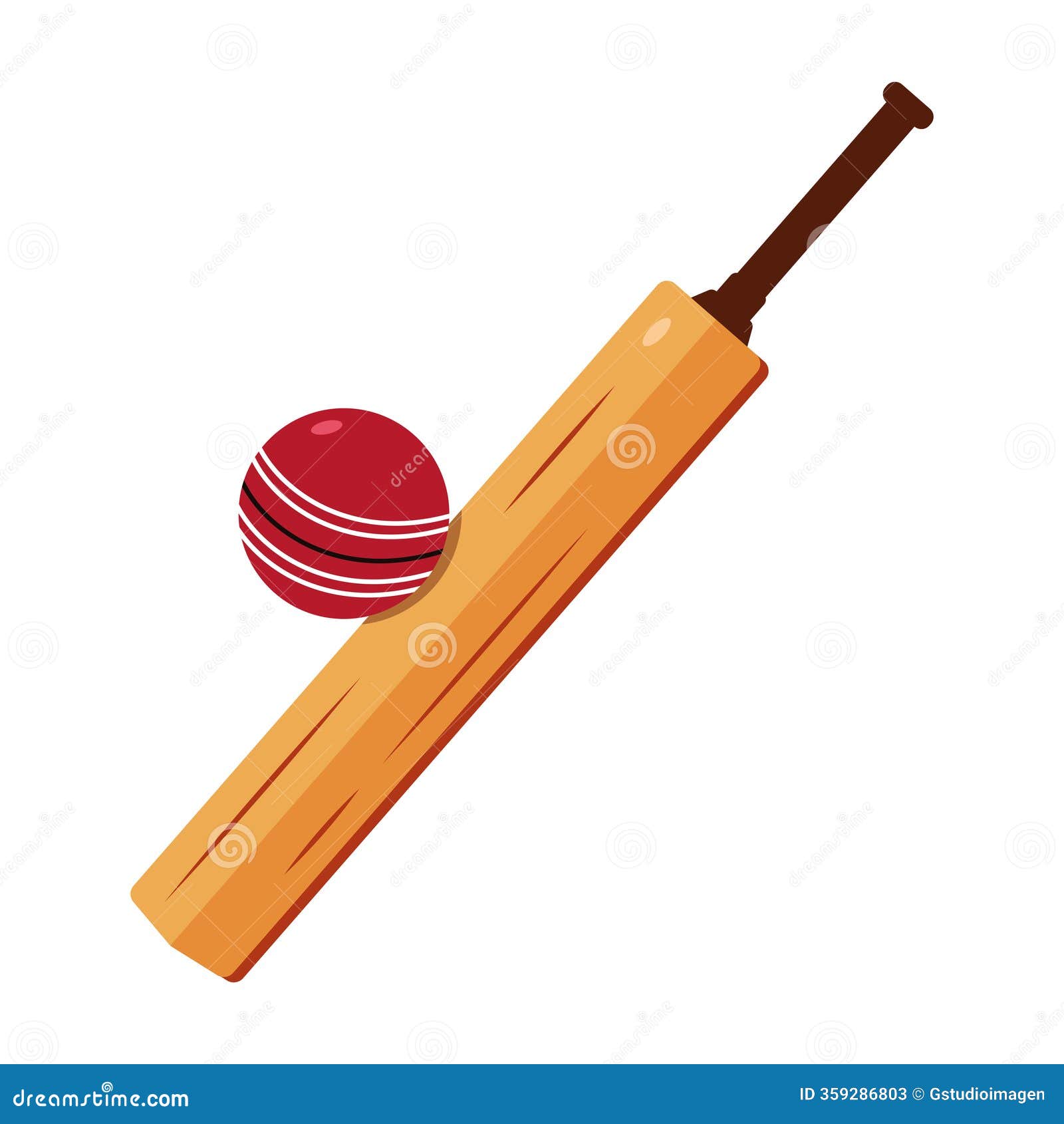 Cricket Bat and Ball Icon stock illustration. Illustration of play ...