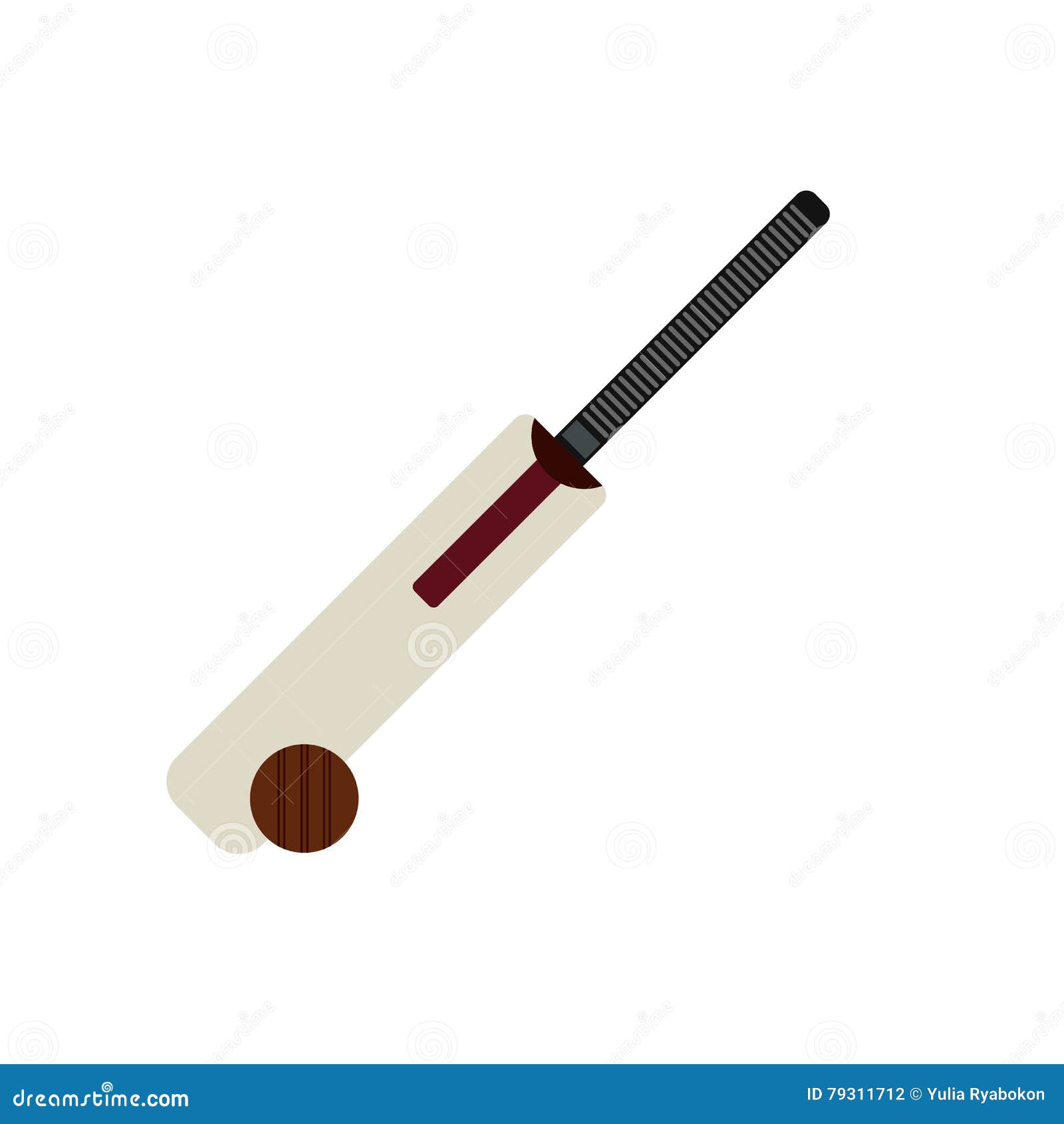 Cricket Bat and Ball Icon, Flat Style Stock Vector - Illustration of ...