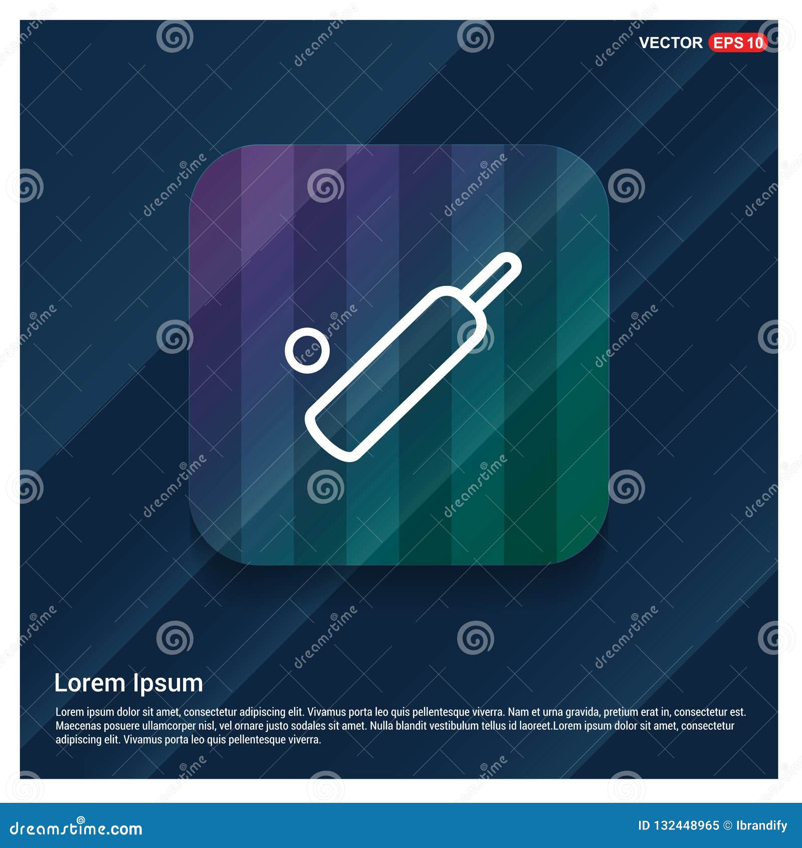 Cricket Bat Icon stock vector. Illustration of sign - 132448965