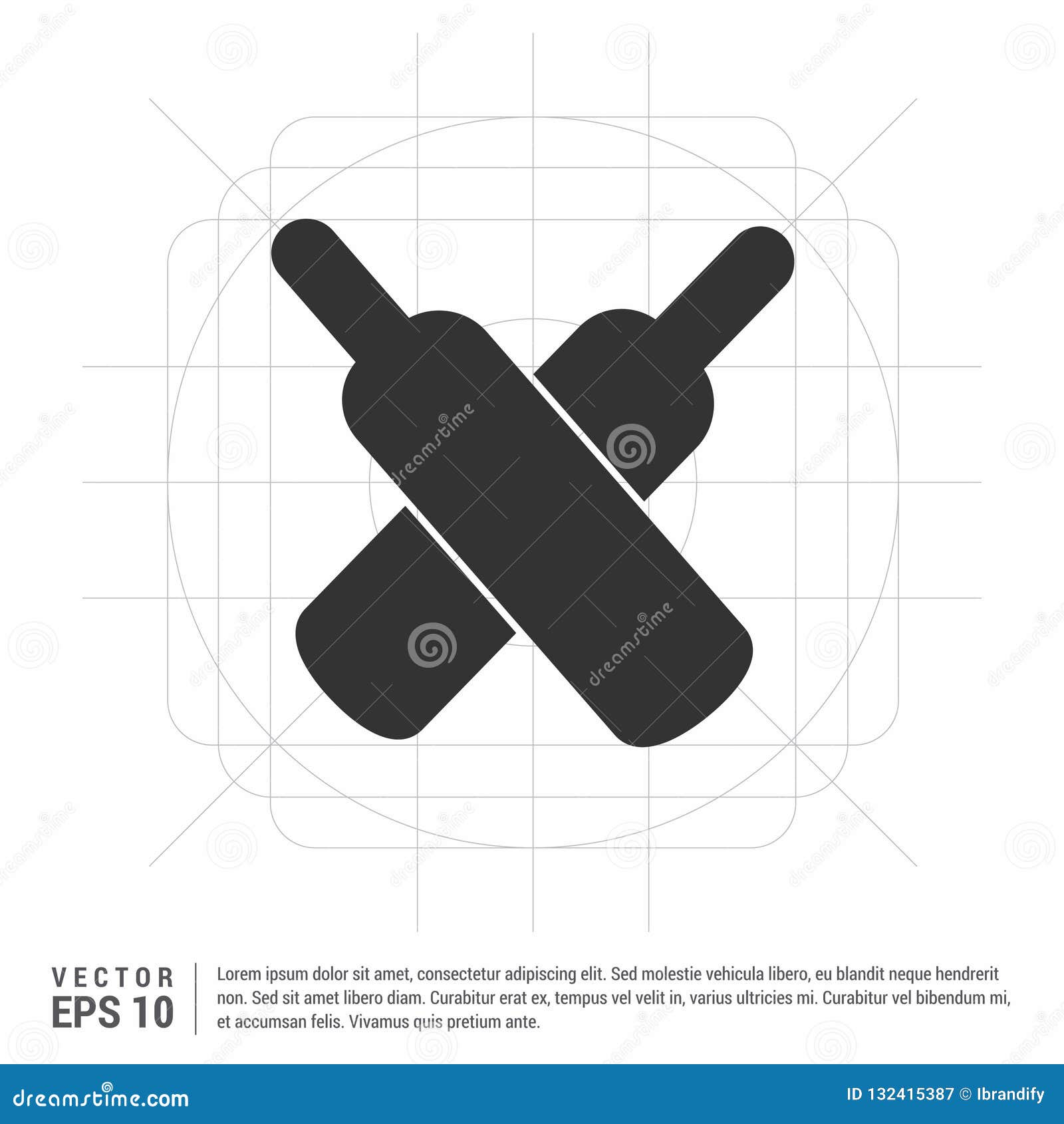 Cricket Bat Icon stock vector. Illustration of health - 132415387