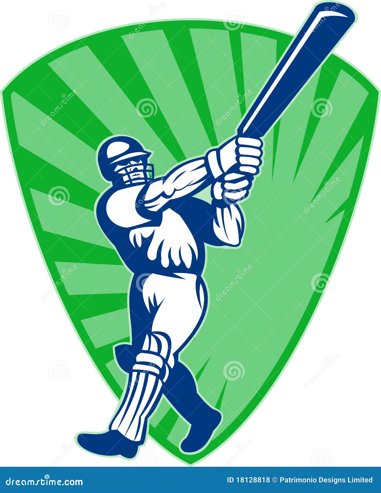 Cricket Batsman Holding Up Bat Front View Continuous Line Drawing ...