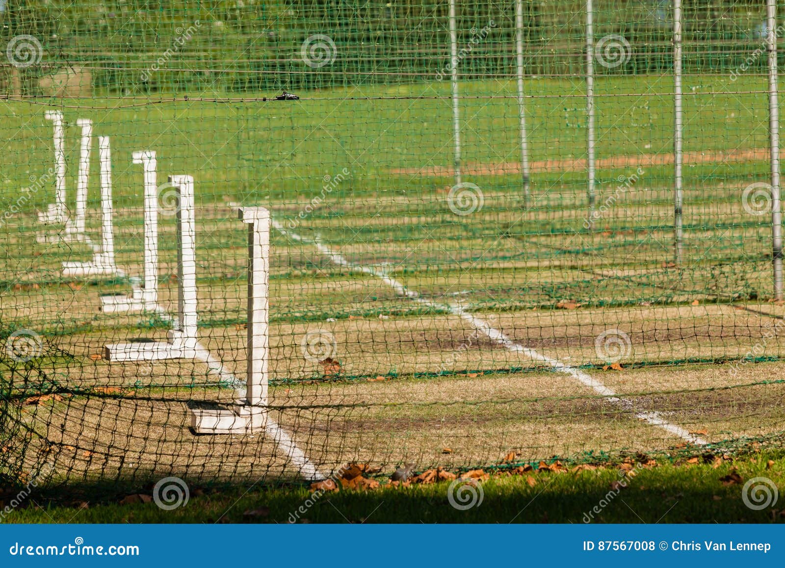 Cricket Batting Practice Nets Grounds Stock Photo - Image of bowling ...
